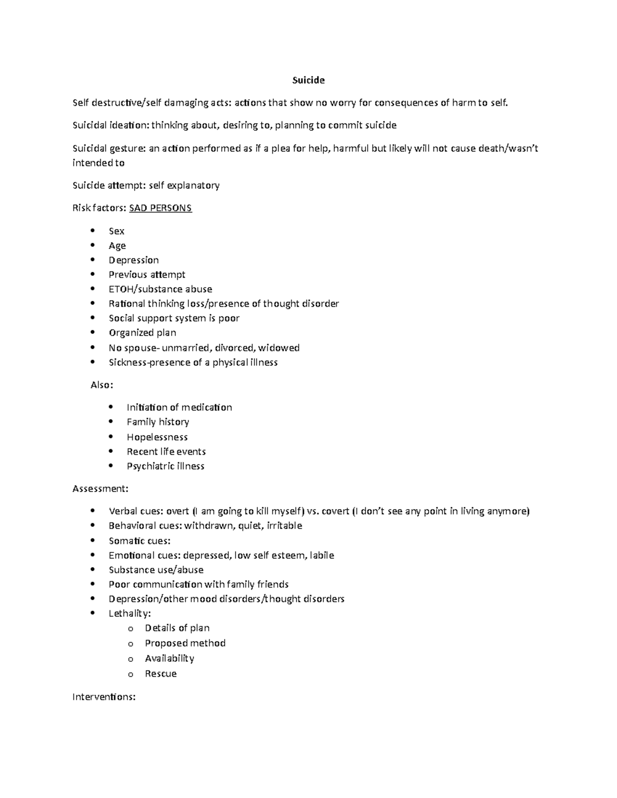 Suicide - Suicide Self destructive/self damaging acts: actions that ...