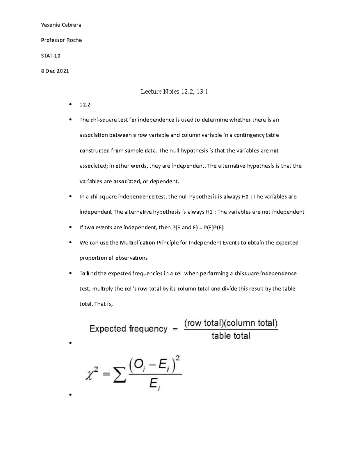 Lecture Notes Sect.12.2 13 - Yesenia Cabrera Professor Roche STAT- 8 ...