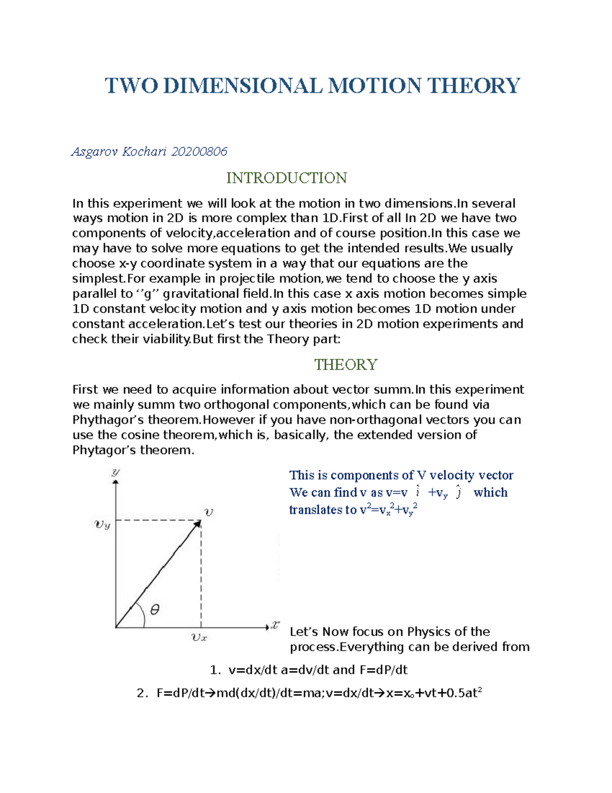 2D Motion Theory Abcdefg TWO DIMENSIONAL MOTION THEORY Asgarov