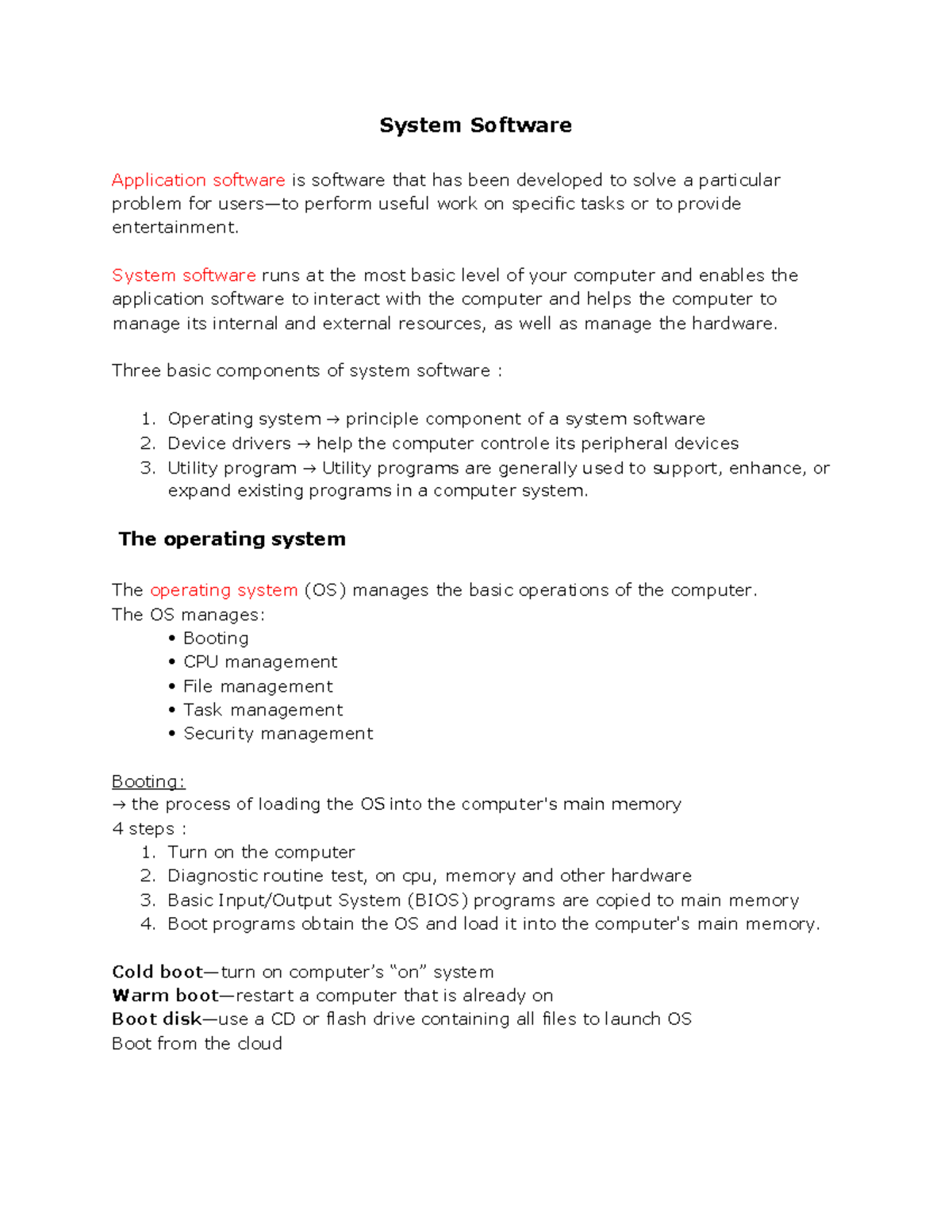 BTM 200 - Unit 3 - System Software Application software is software that has been developed to ...