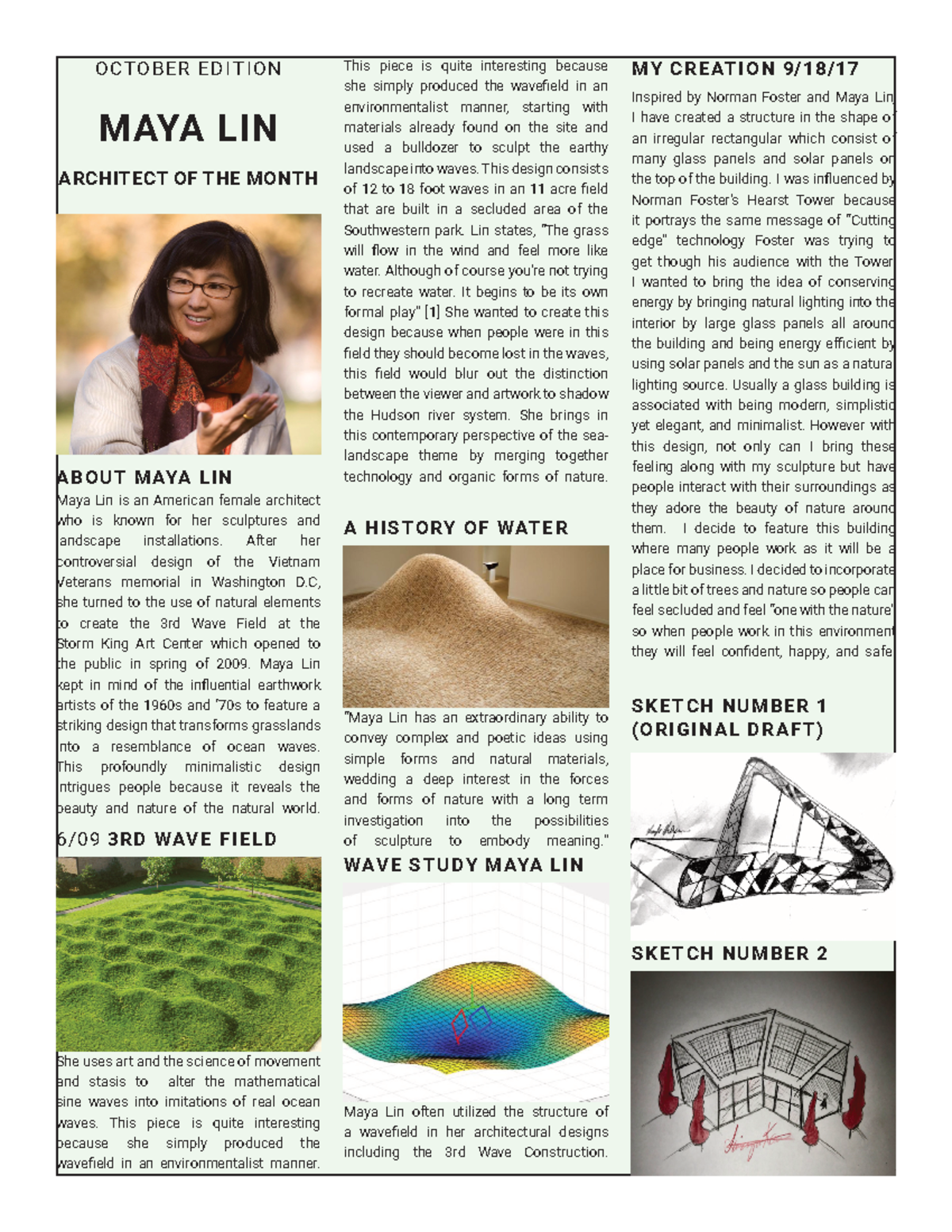 RE: Chapter 5: Beta Sheets - OCTOBER EDITION ABOUT MAYA LIN Maya Lin is ...