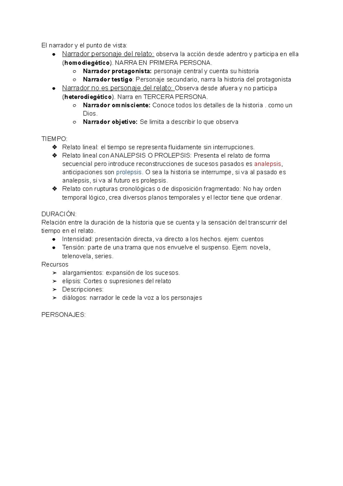 Pautas para el análisis narrativo - El narrador y el punto de vista ...