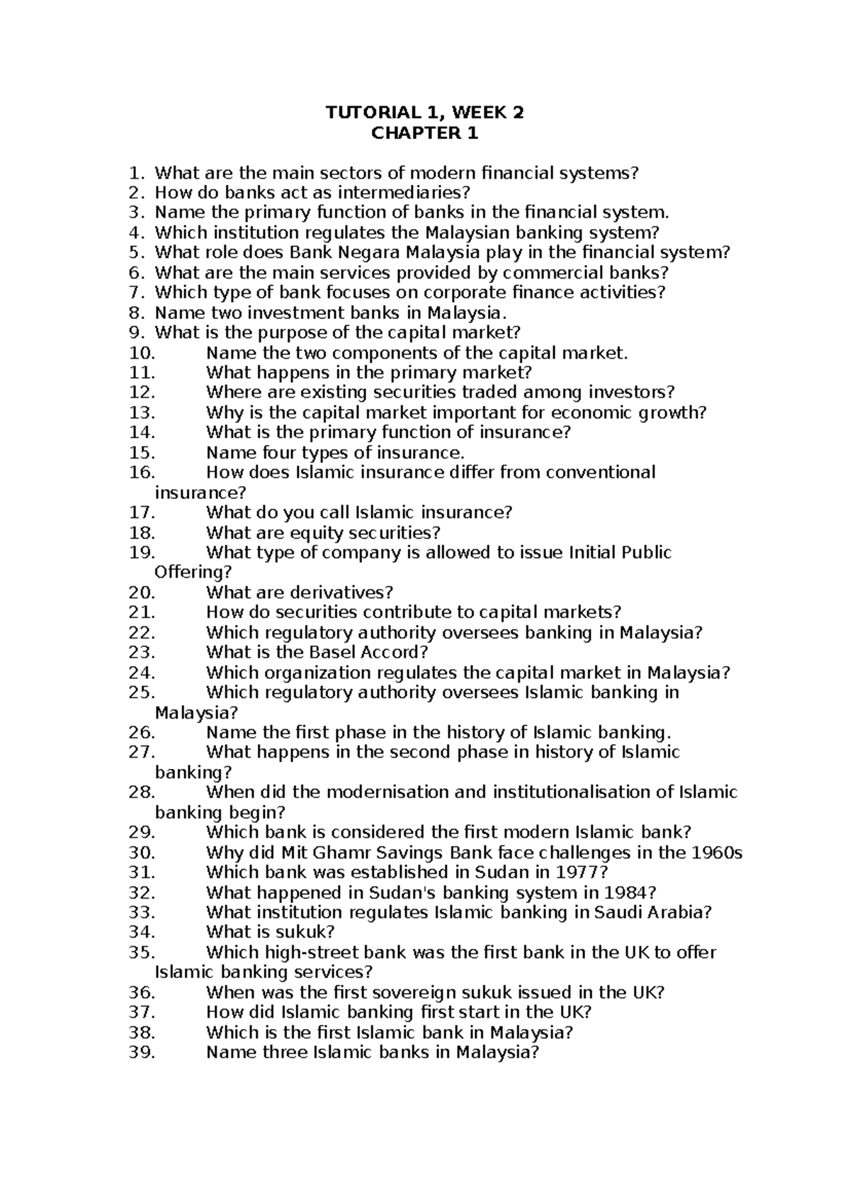 Tutorial 1 Student - TUTORIAL 1, WEEK 2 CHAPTER 1 What are the main ...