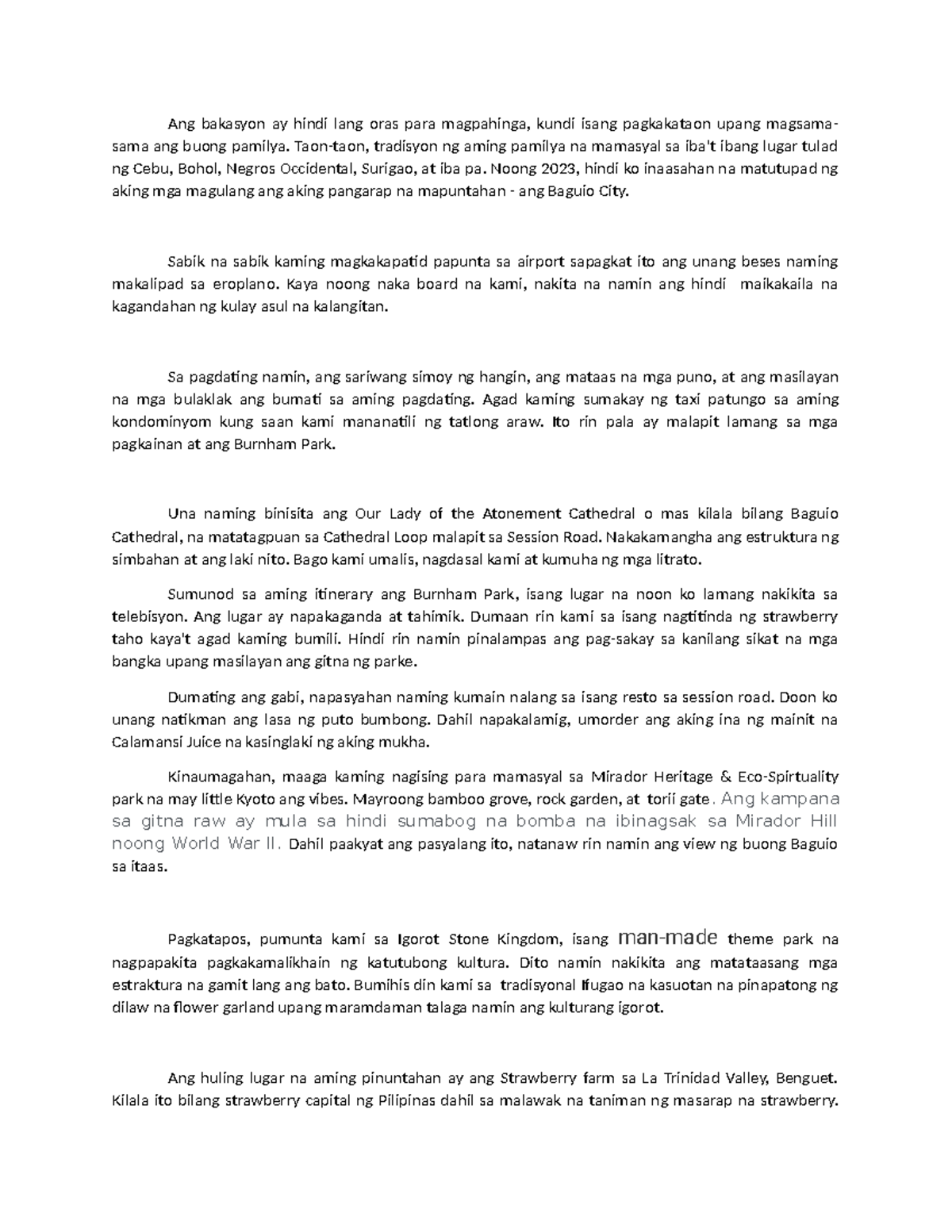 Ang bakasyon ay hindi lang oras para magpahinga - Taon-taon, tradisyon ...