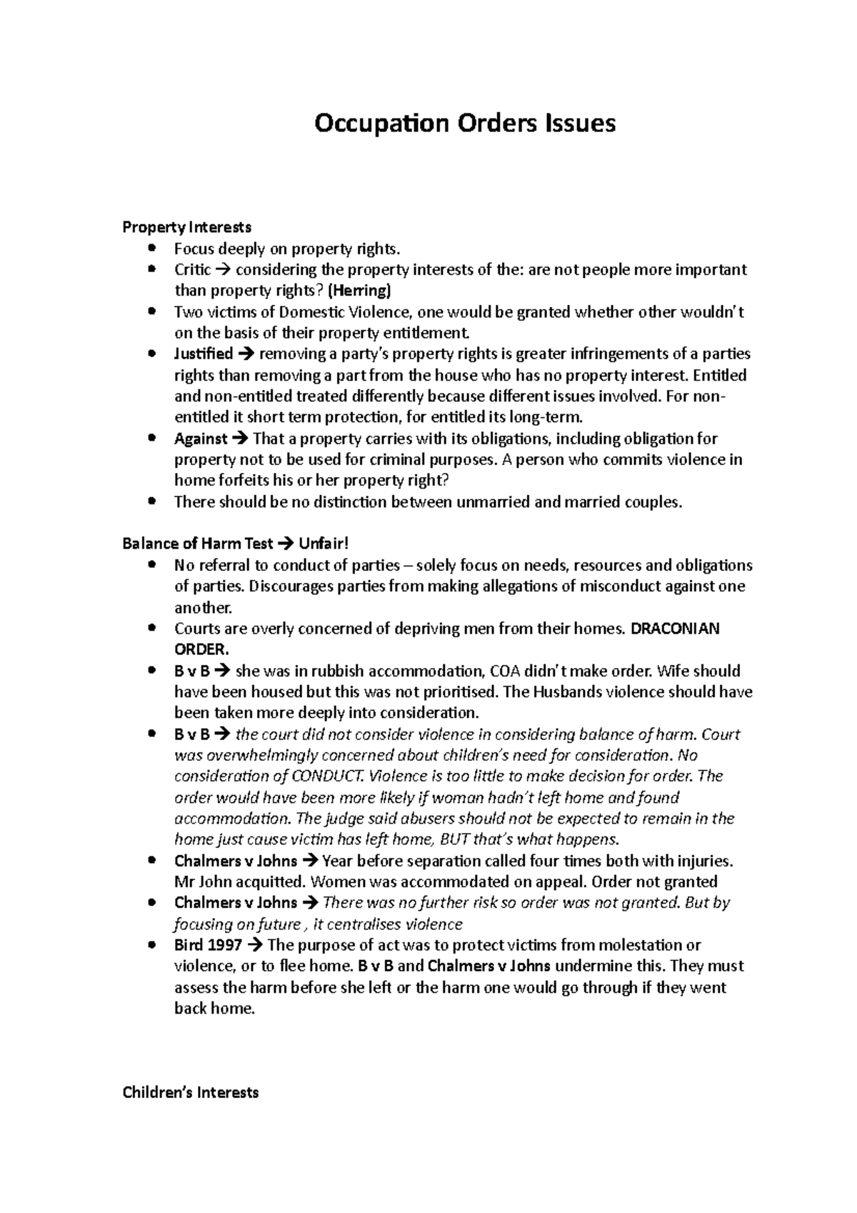 Occupation Orders Issues - Occupation Orders Issues Property Interests ...