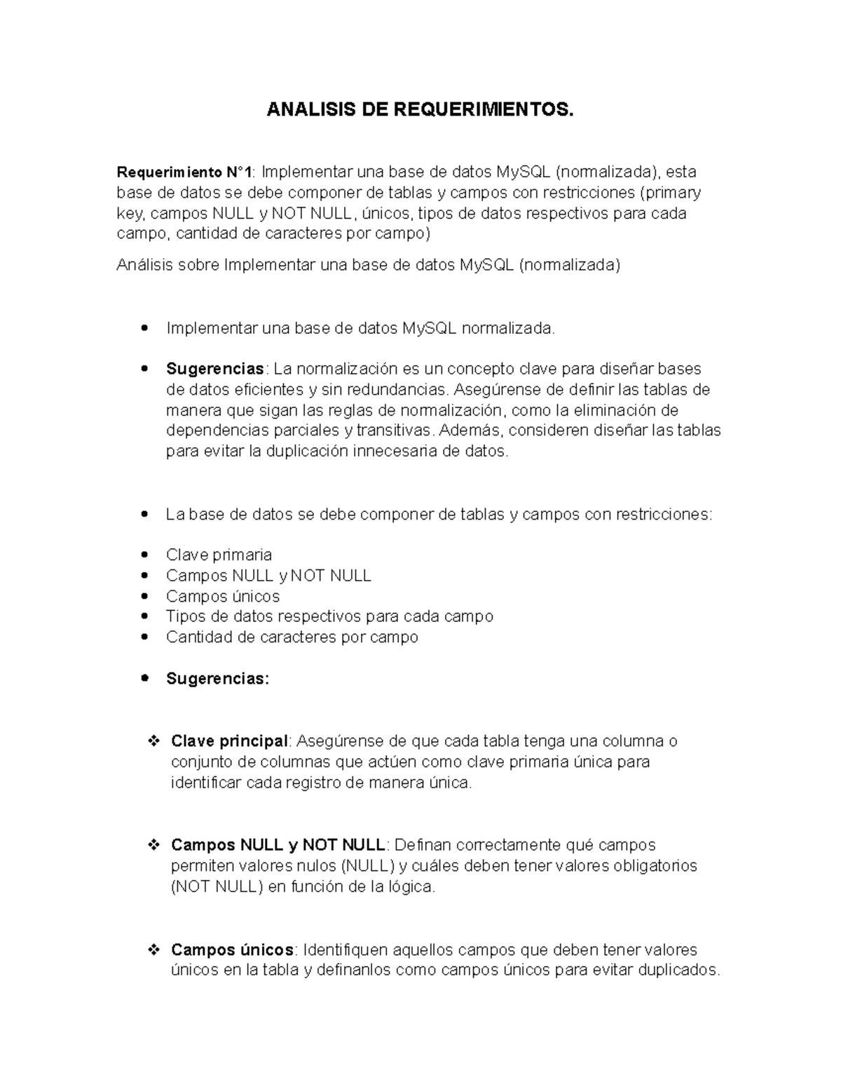 Analisis de Requerimientos - ANALISIS DE REQUERIMIENTOS. Requerimiento ...