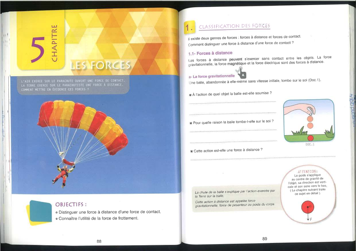 EB9 forces et poids 1 - Physique cinématique - 1. CLASSIFICATION DES ...