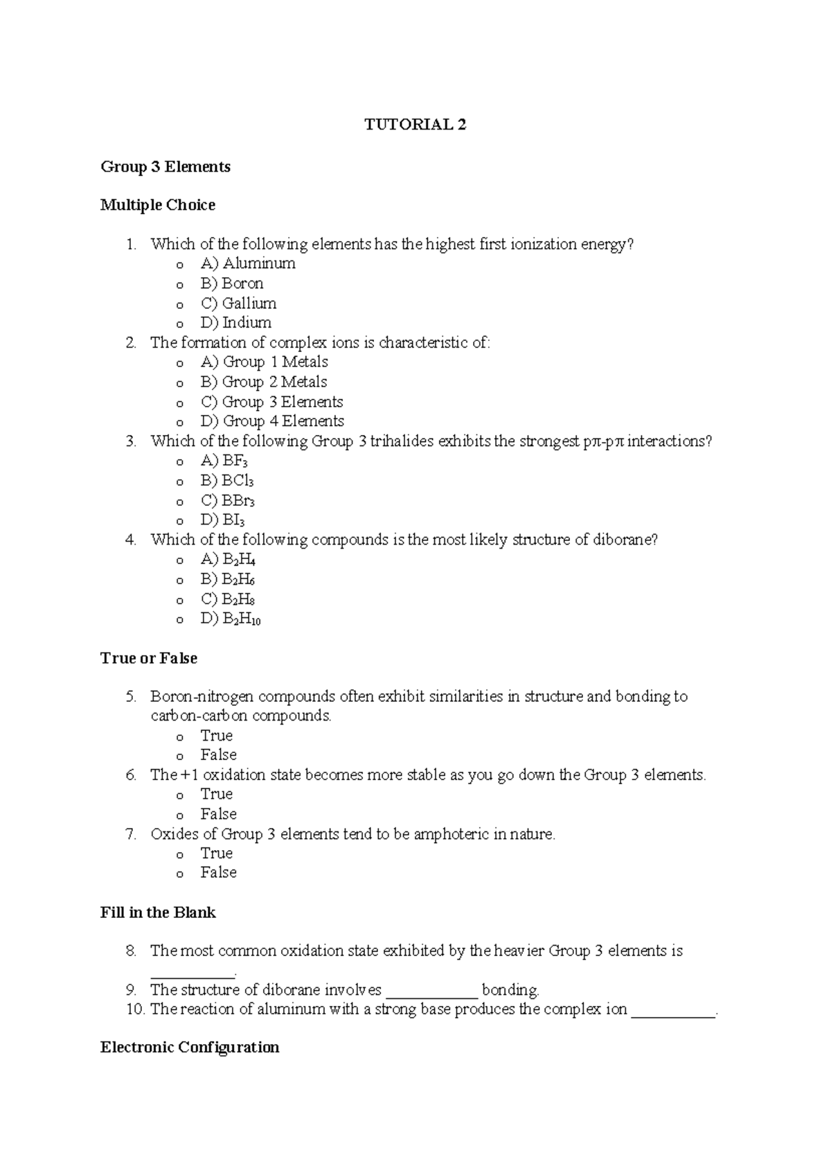 Tutorial 2 - non - TUTORIAL 2 Group 3 Elements Multiple Choice 1. Which ...