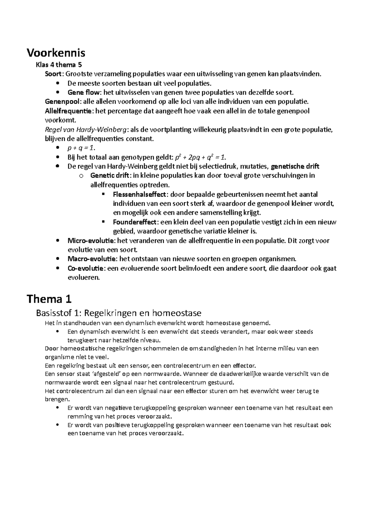 Biologie tw1 - asdasas - Voorkennis Klas 4 thema 5 Soort: Grootste ...