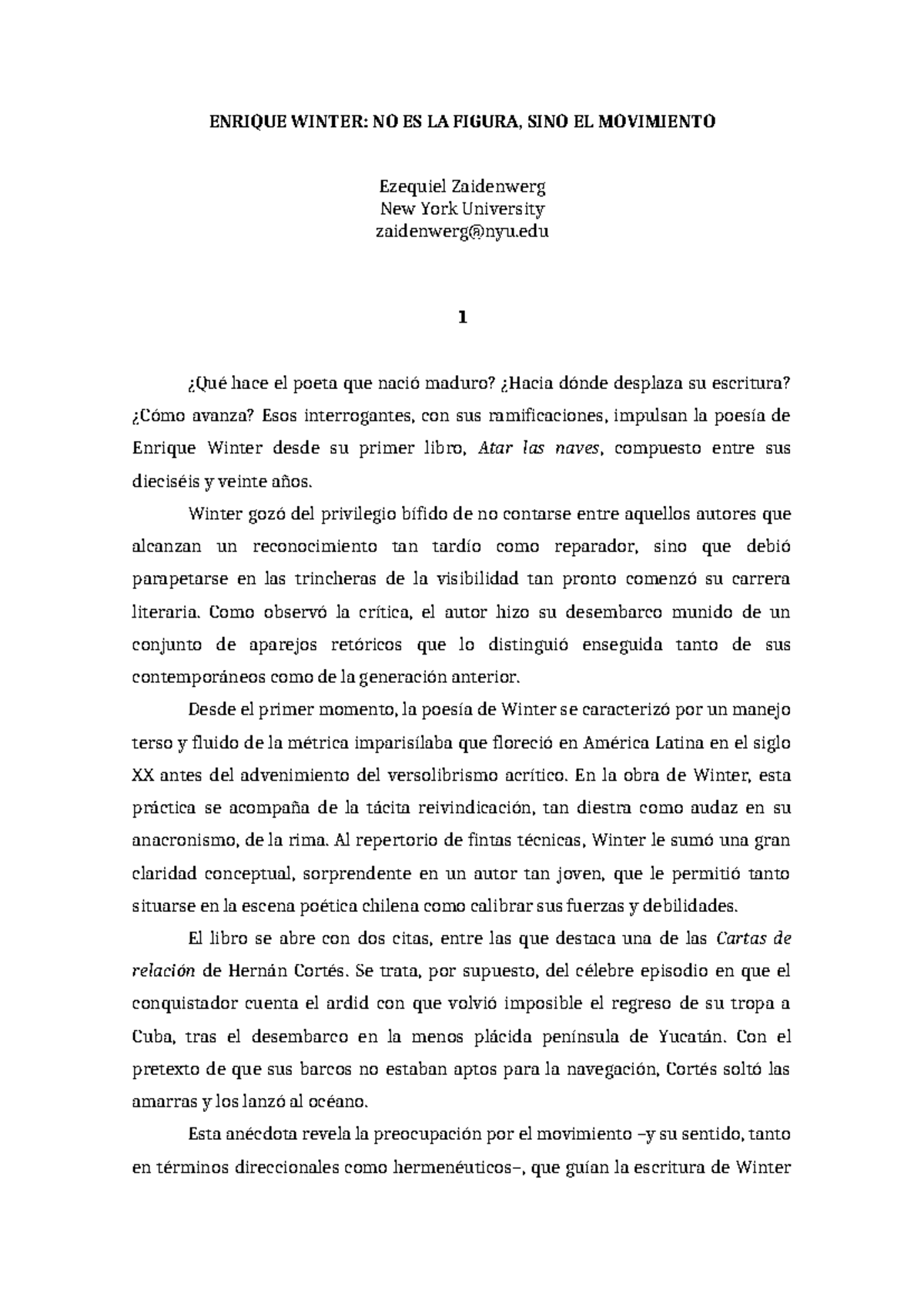 Prologo de primer movimiento de enrique - ENRIQUE WINTER: NO ES LA ...