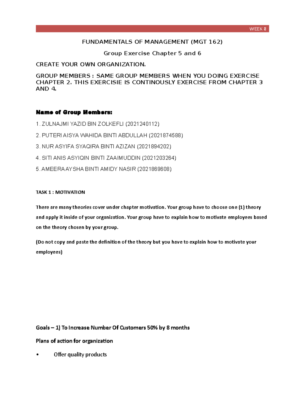 Group 4 Exercise Chapter 5 AND 6 (latest) - FUNDAMENTALS OF MANAGEMENT ...
