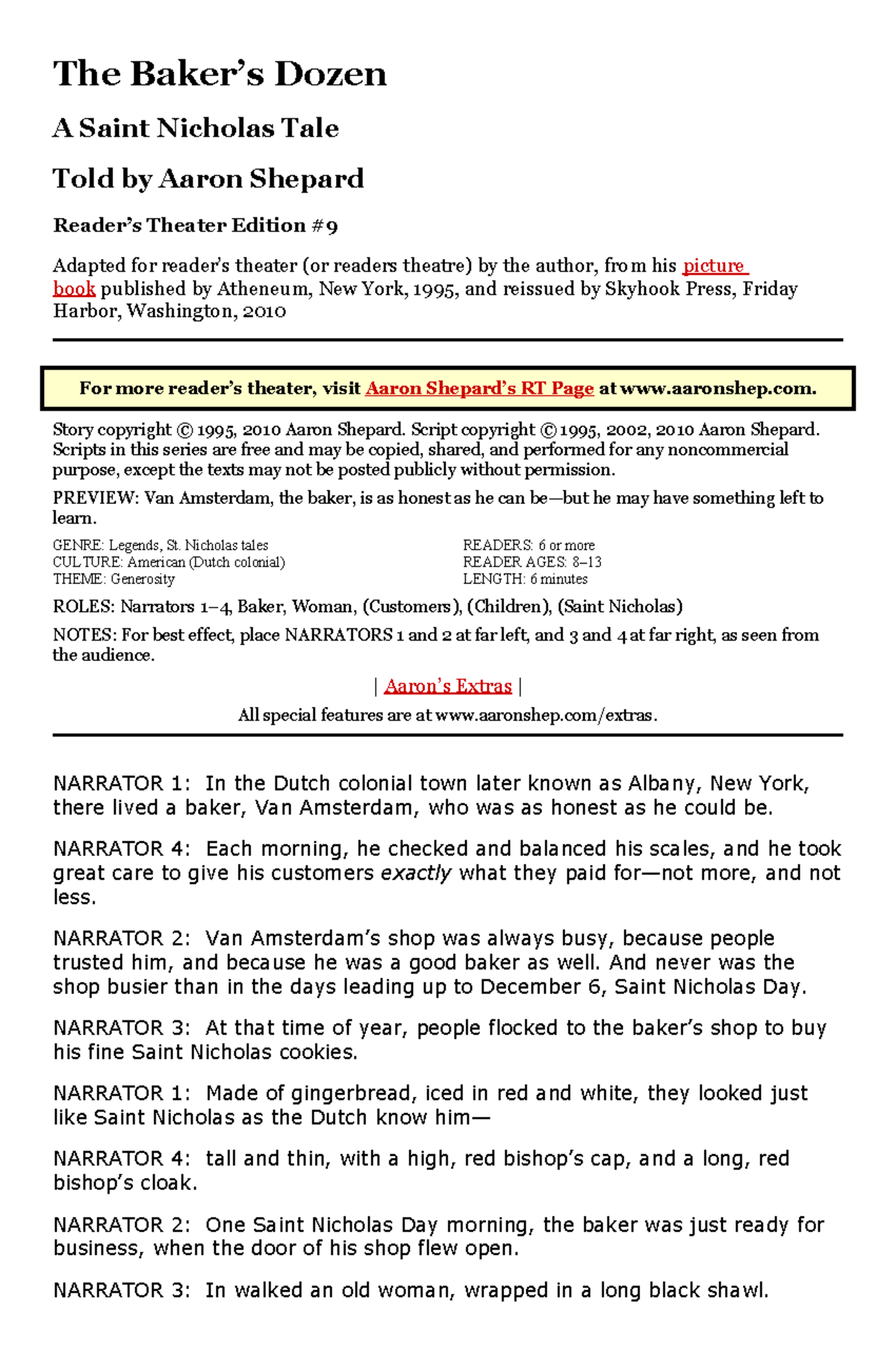 The Baker's Dozen - The Baker’s Dozen A Saint Nicholas Tale Told by ...