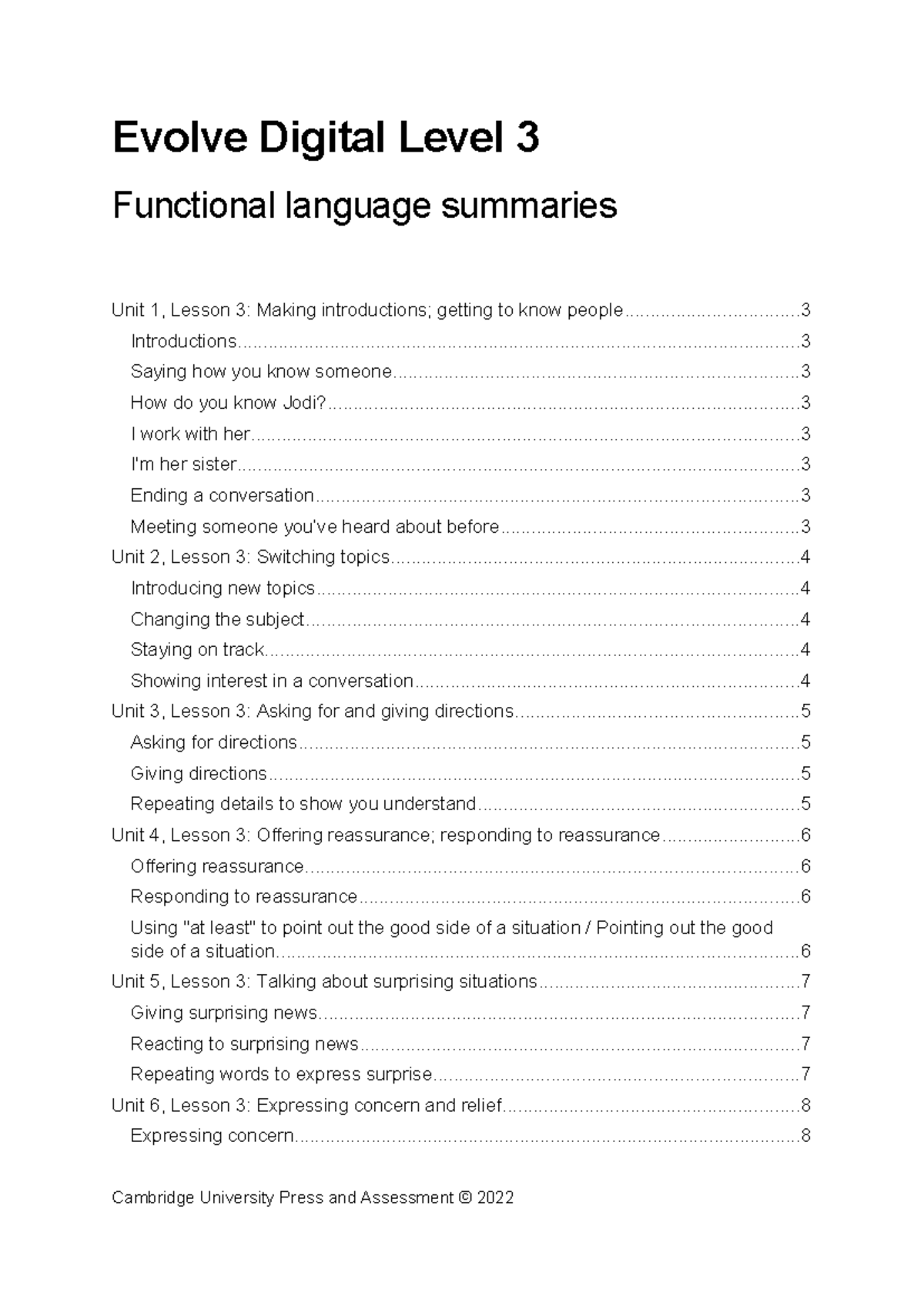 Evolve Digital Level 3 Functional language summaries - Functional language summaries Evolve ...