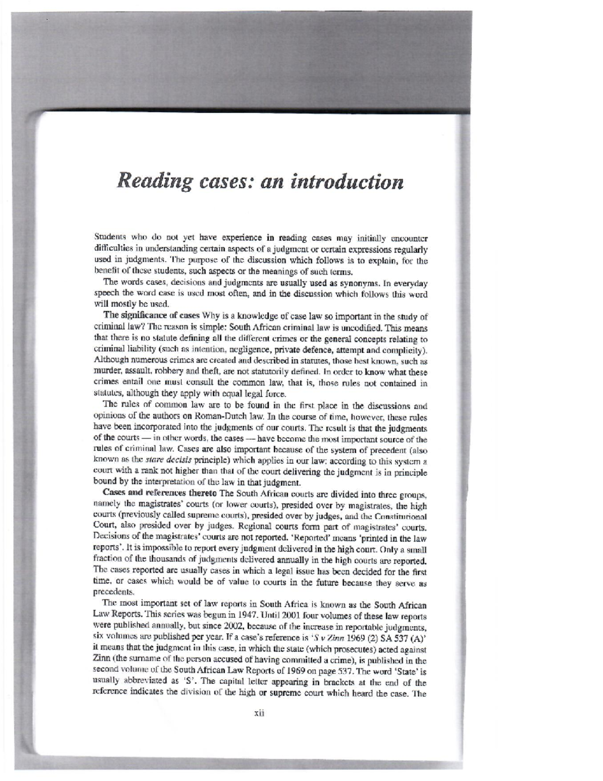 How to read case law - Slides - UJ - Studocu