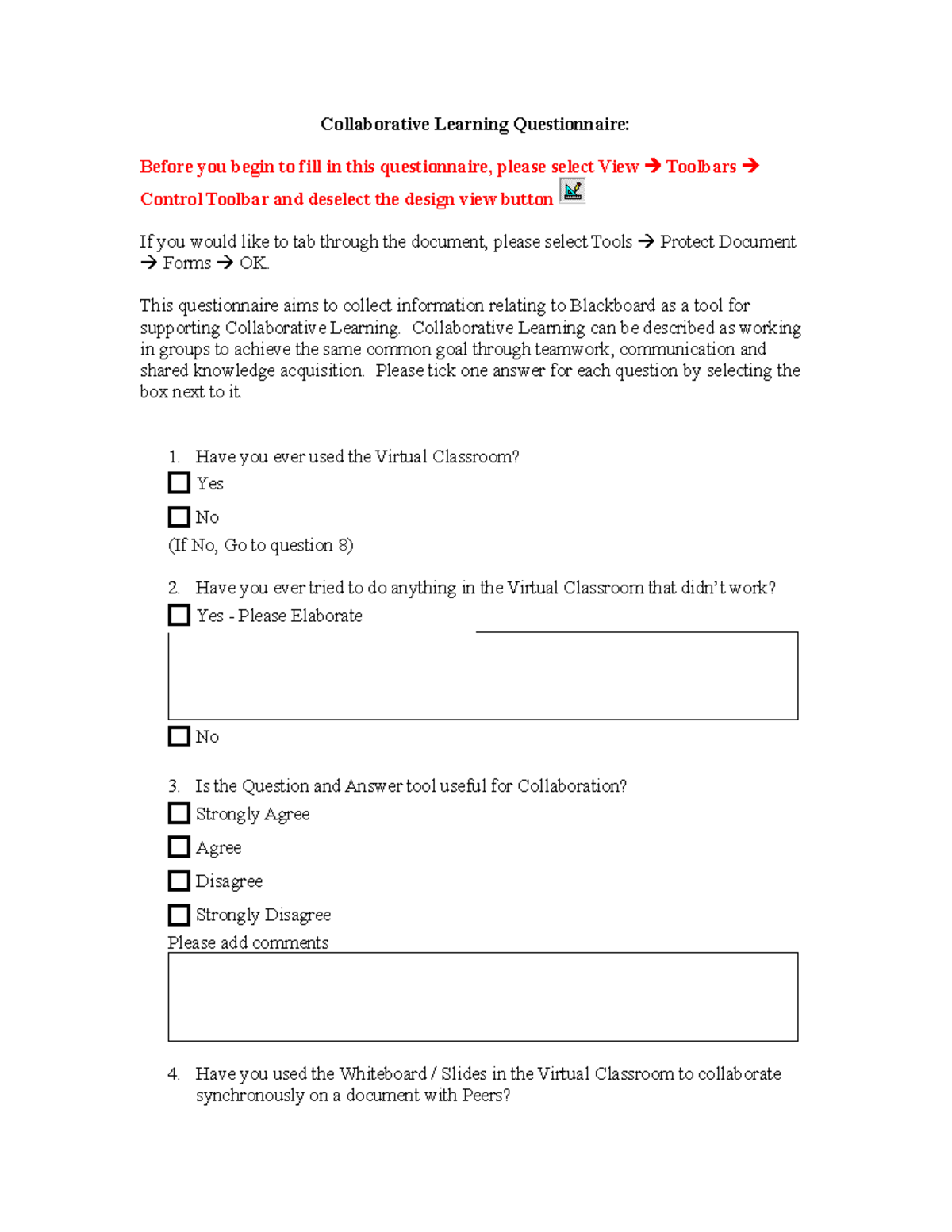 Webadmin - adad - Collaborative Learning Questionnaire: Before you ...