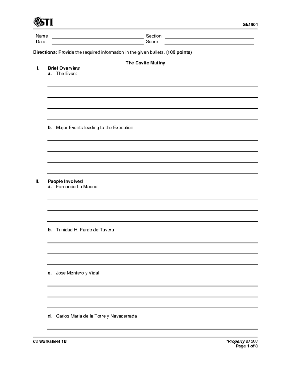 03 Worksheet 1B - new acads - GE 03 Worksheet 1B *Property of STI Page ...
