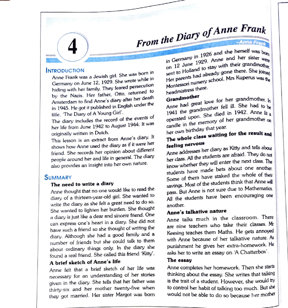 Anne Frank - It is very important - From the Diary ofAnne she herself ...