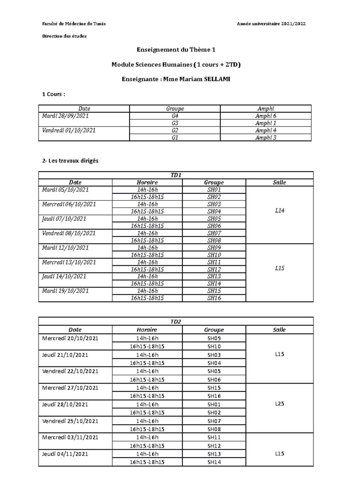 Module sciences humaines - Direction des études Module Sciences ...