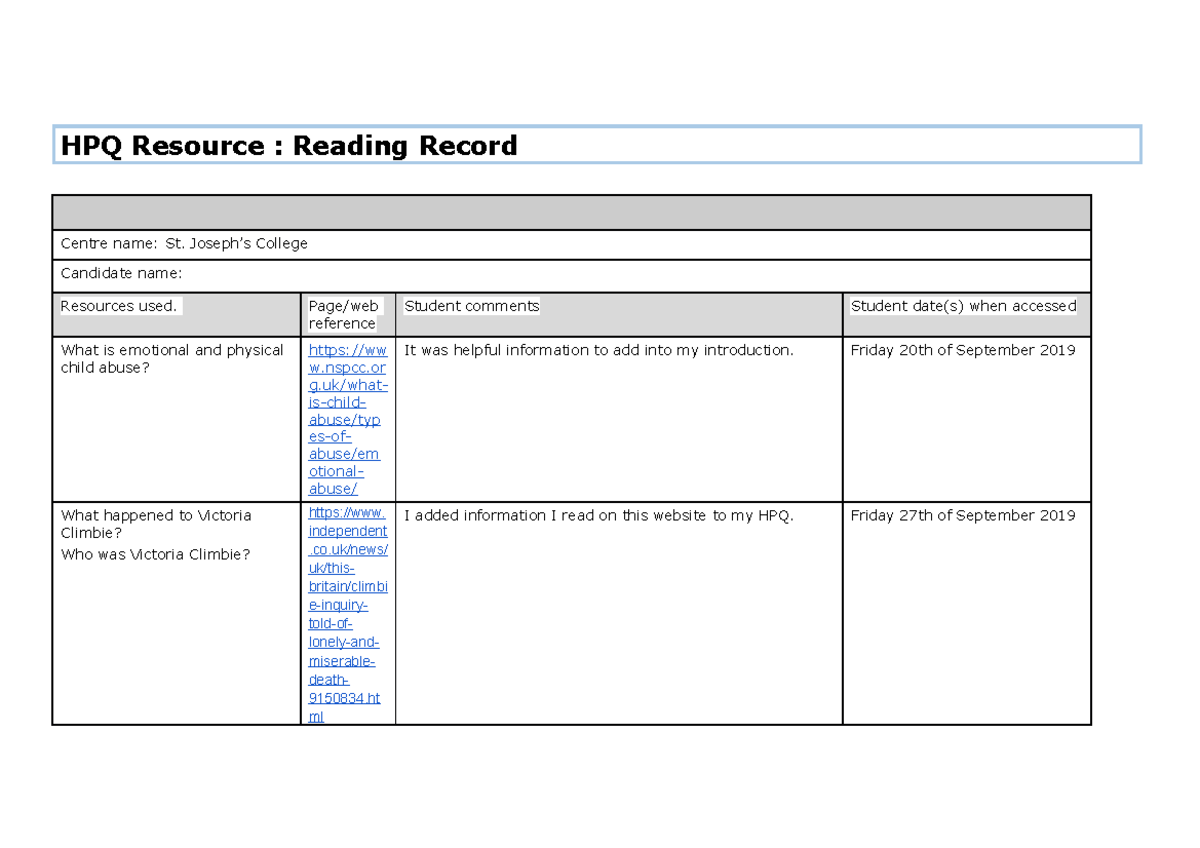 Copy of HPQ Reading LOG - notes - Studocu