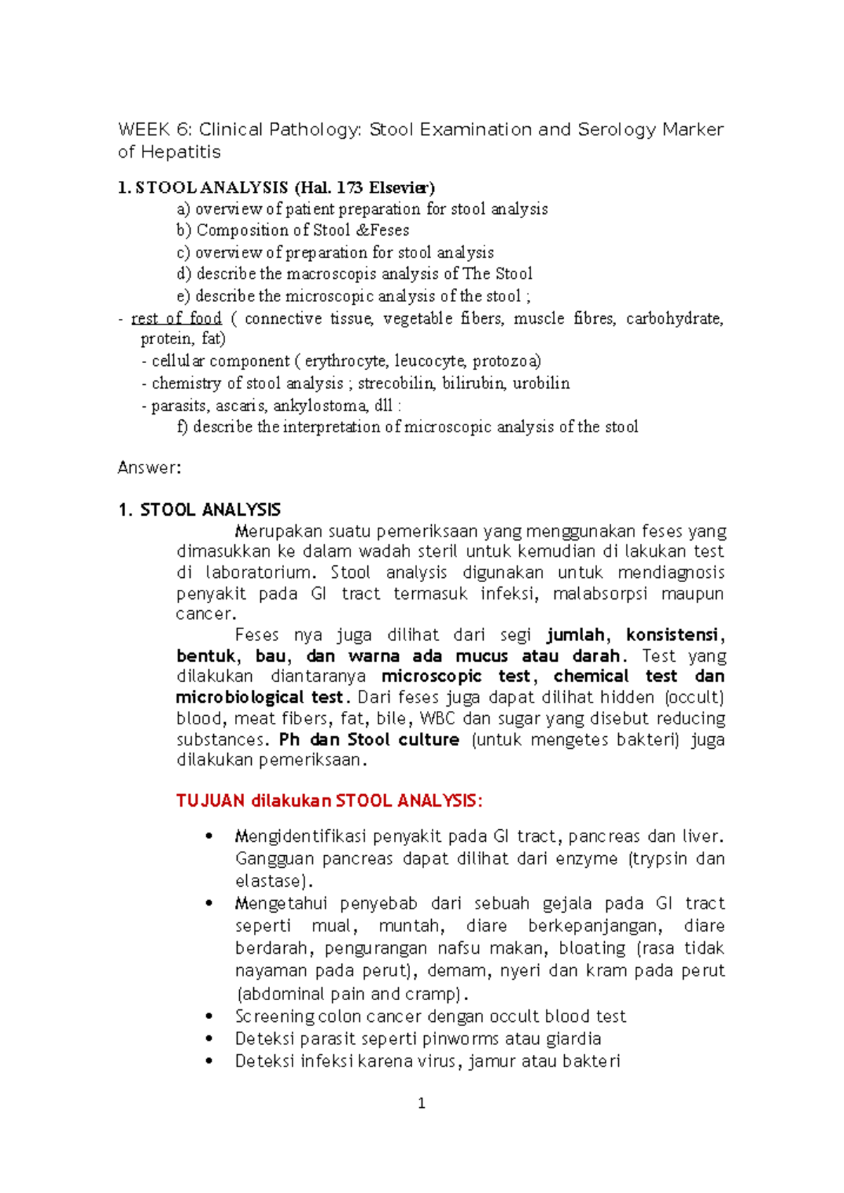 Clinical Pathology Stool Examination and Serology Marker of Hepatitis ...