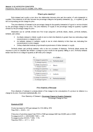 Microeconomics Module 4 - Module 4: CONSUMER THEORY Prepared by: Harvyn ...