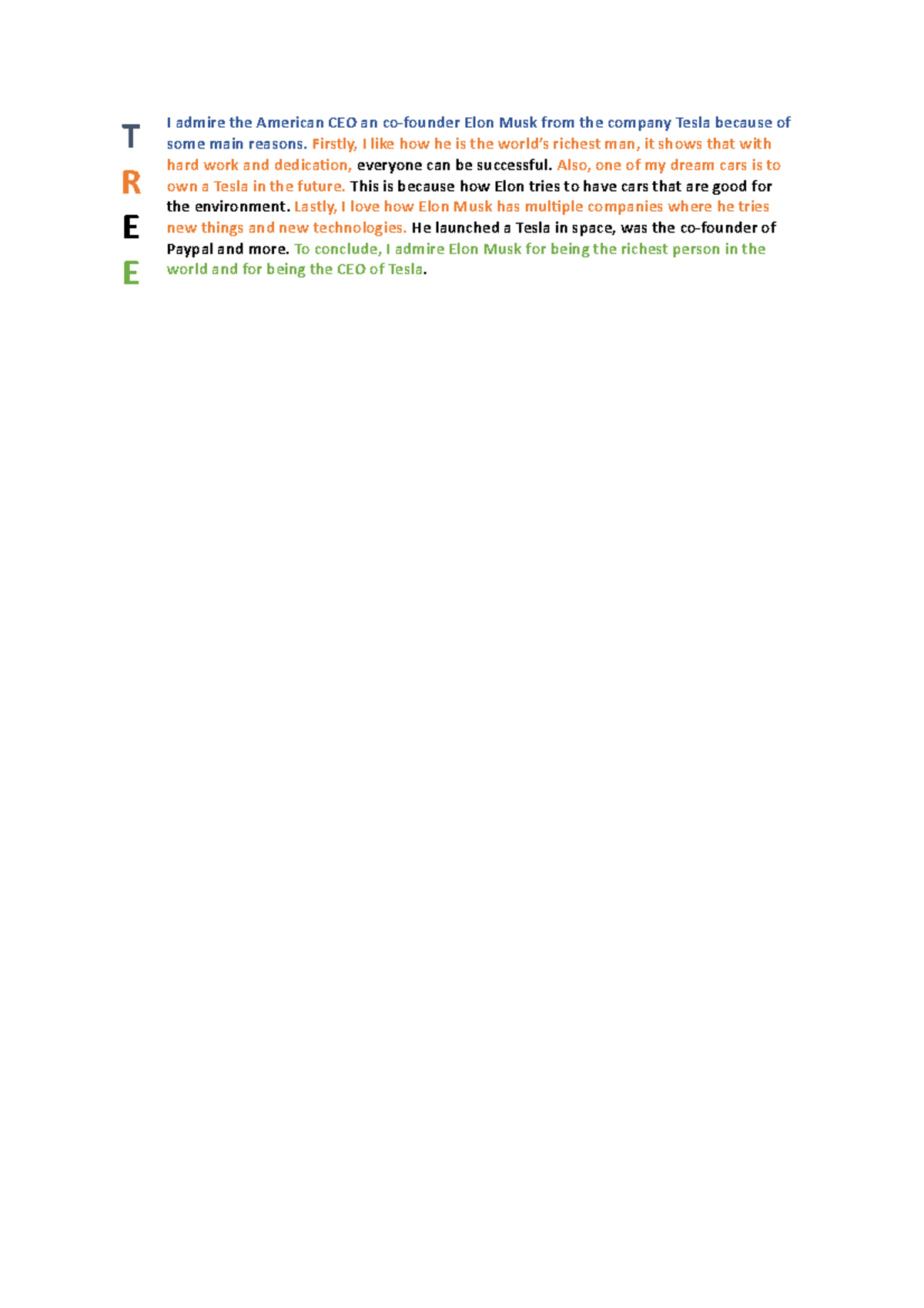 POW-TREE - pow tree oefening - T R E E I admire the American CEO an co ...