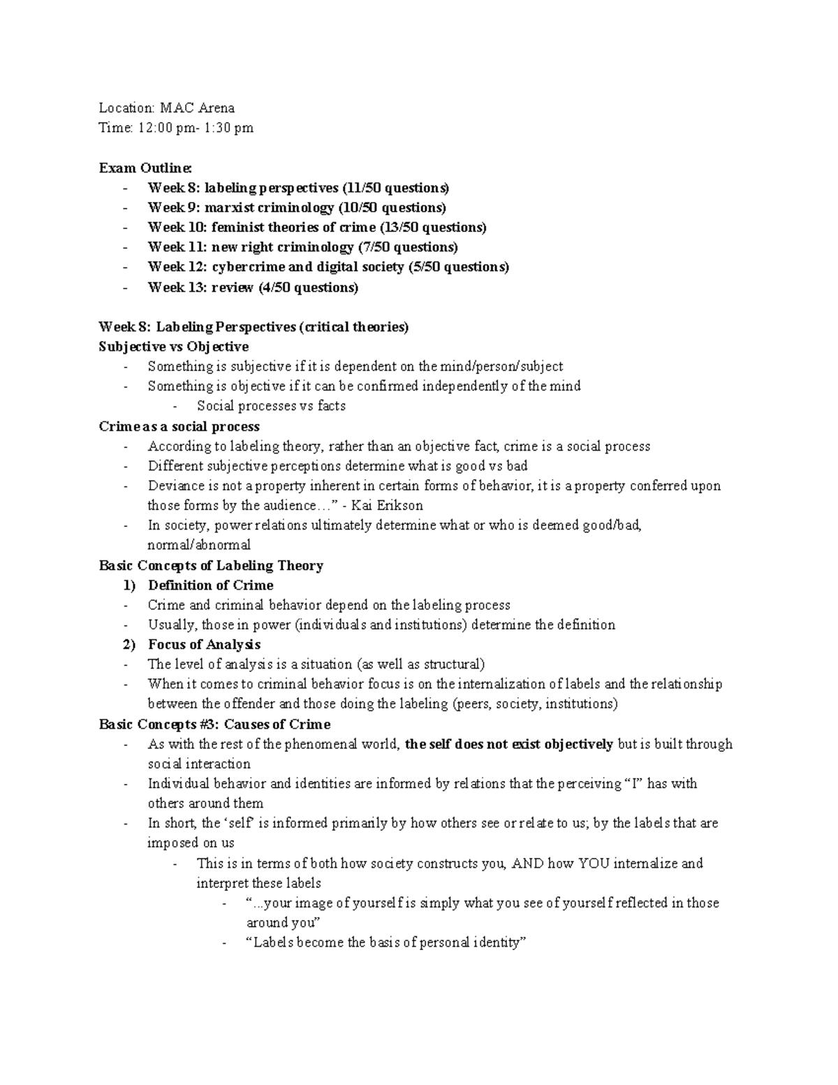 CRM 102 study guide - for the CRM 102 exam - Location: MAC Arena Time ...