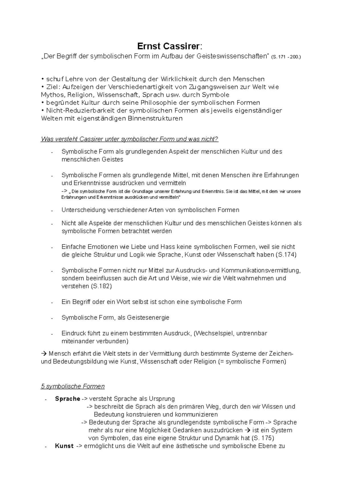 Ernst Cassirer (vollständige Zusammenfassung) - Ernst Cassirer: „Der ...