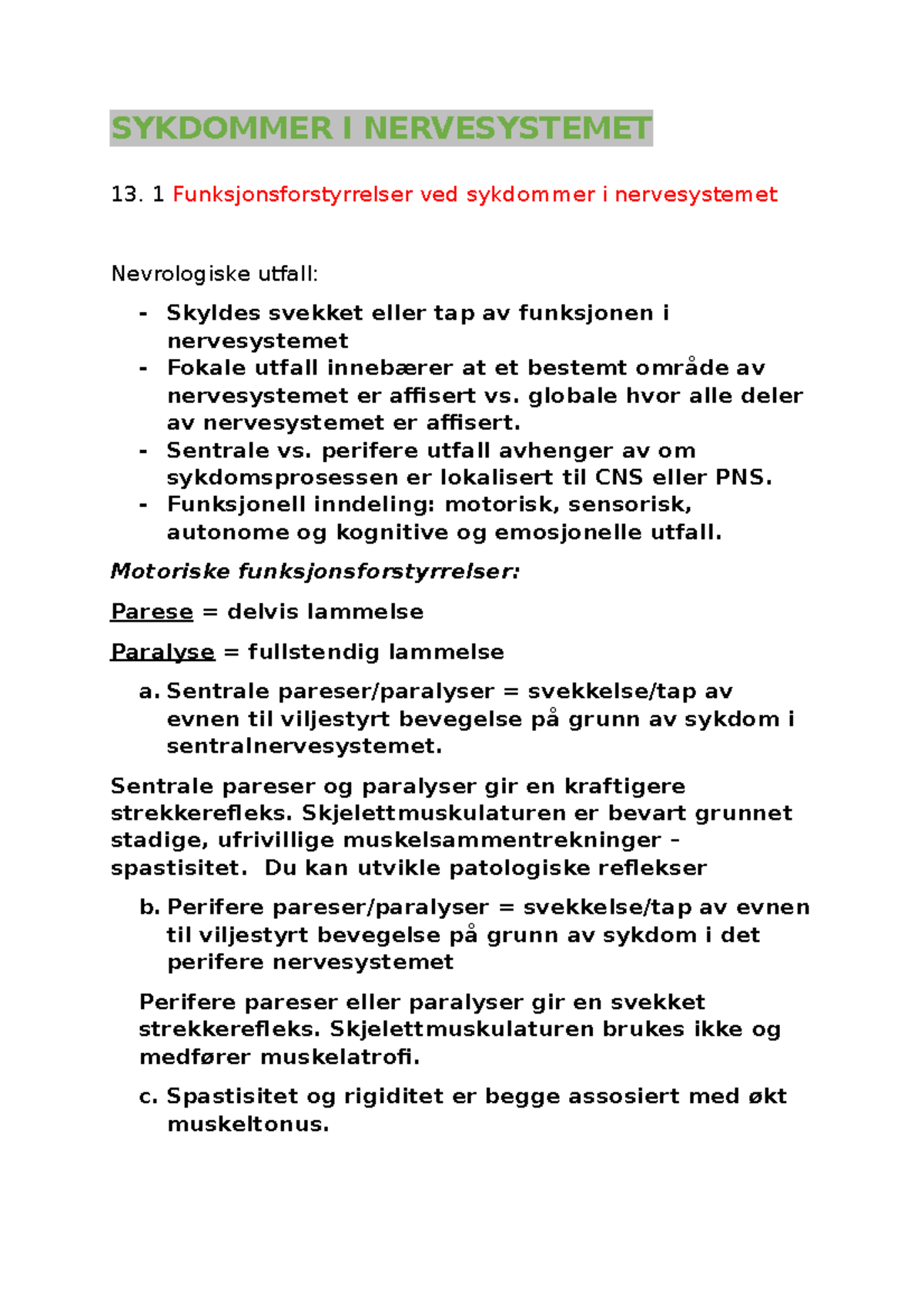 Sykdommer I Nervesystemet - SYKDOMMER I NERVESYSTEMET 1 ...