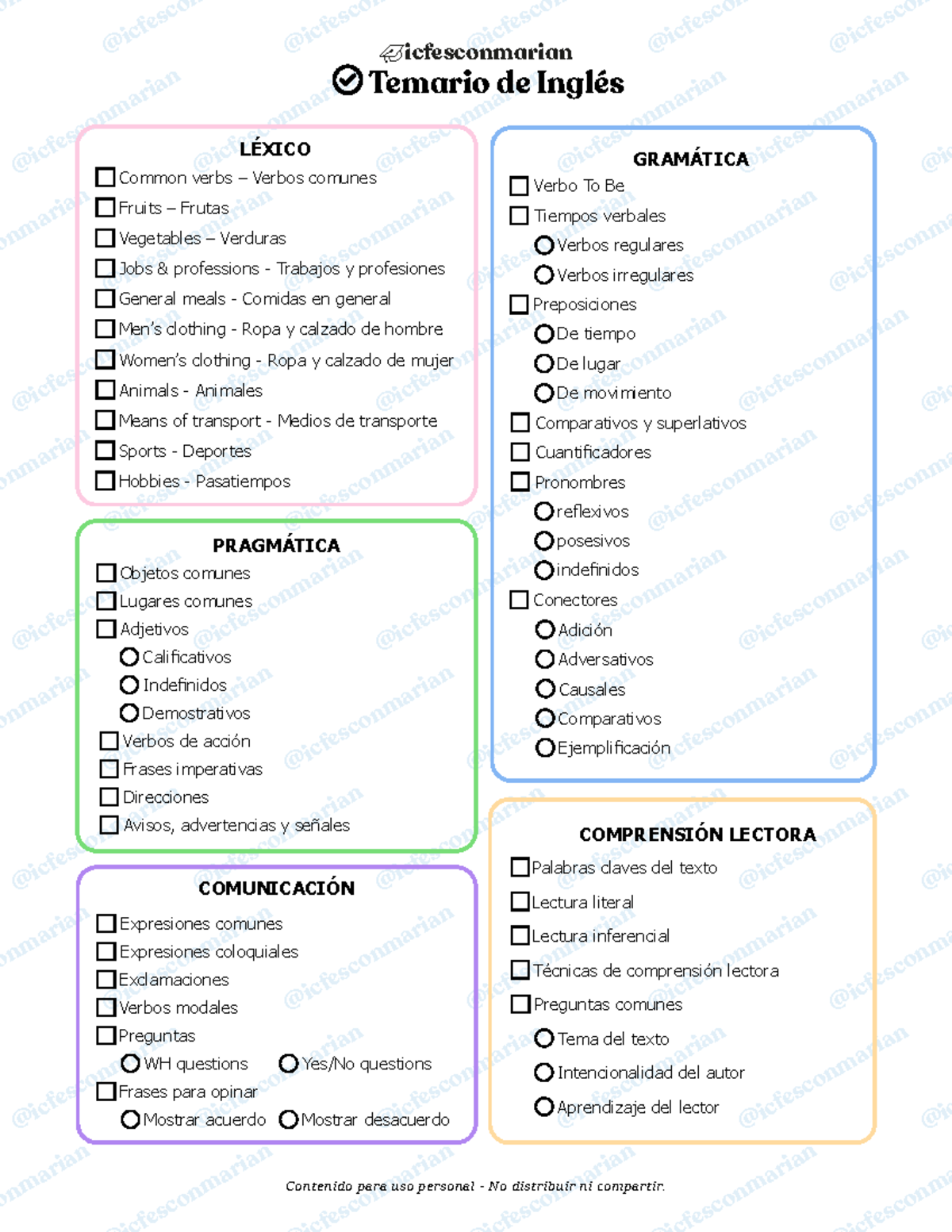 Temario IC - icfes preparacion - esconmarian @ic f esconmarian f esconmarian f @ic f f f ...