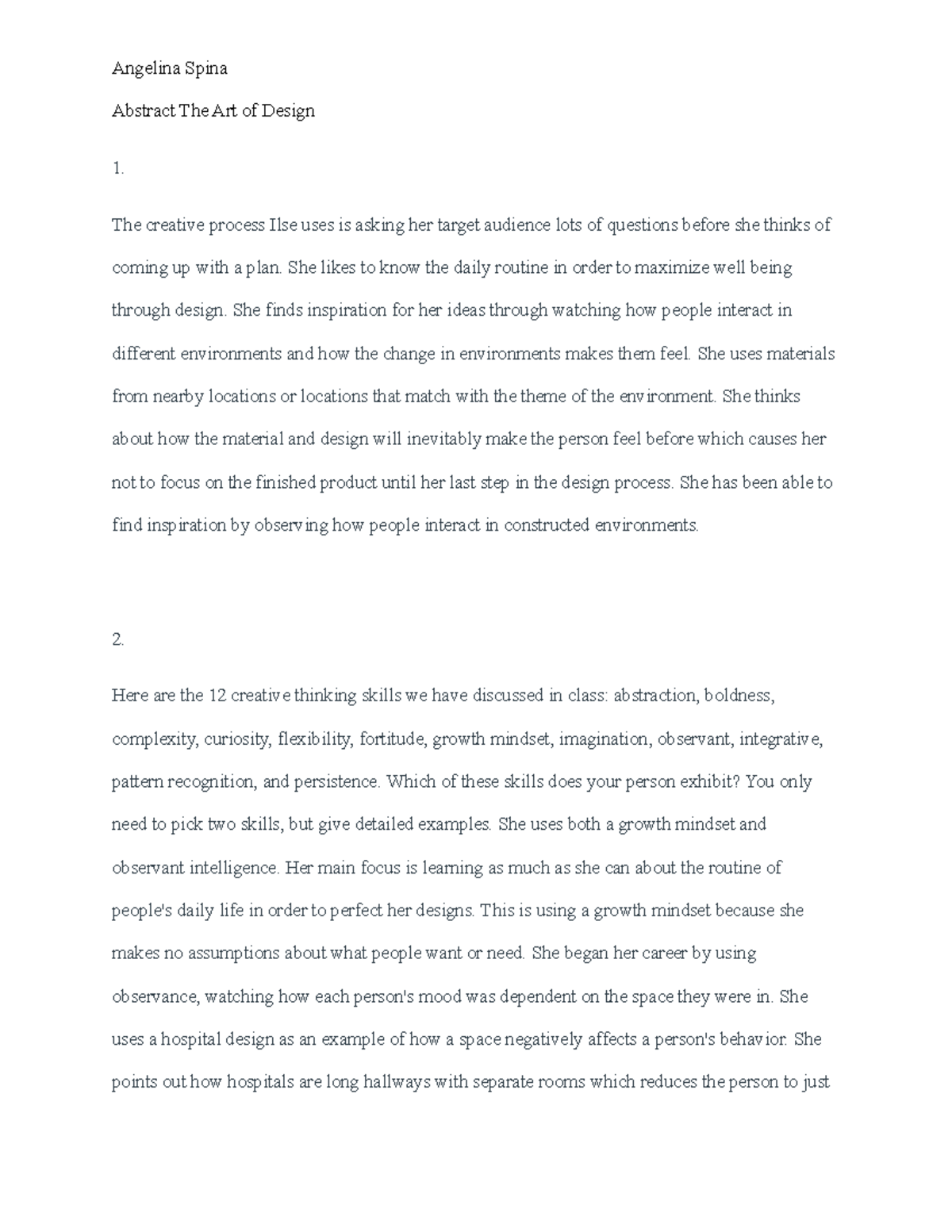 The Art of Design-2 - Reflection after watching the Art of Design ...