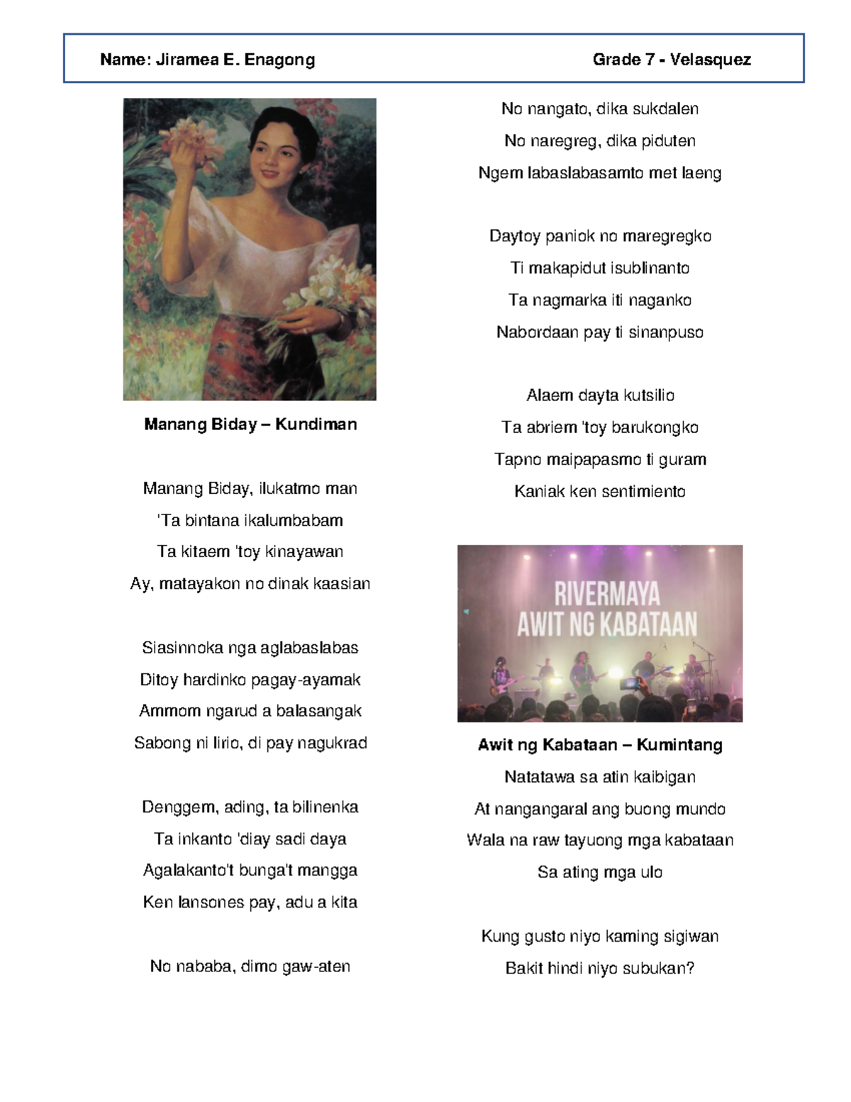 Awiting Bayan - Thank you. - Manang Biday – Kundiman Manang Biday ...