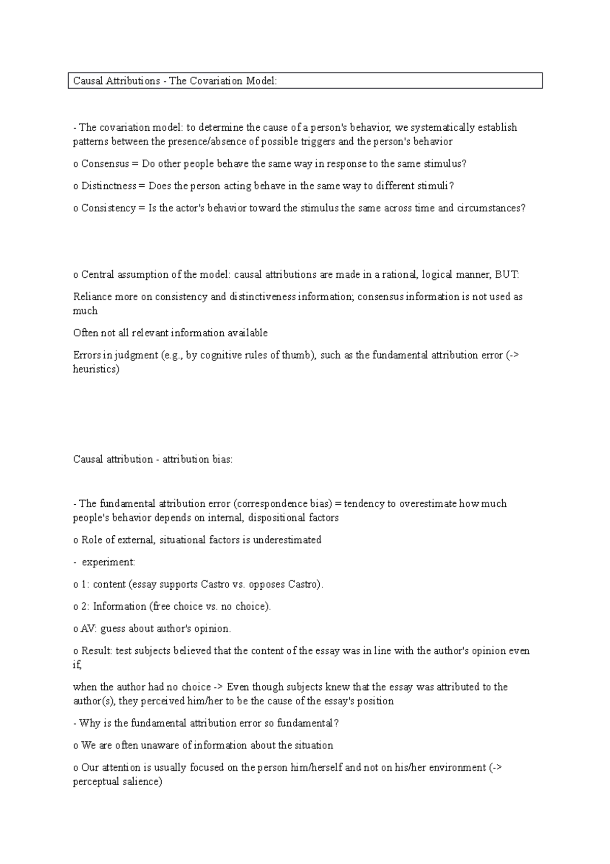 Causal Attributions - Lecture notes 1 - Causal Attributions - The ...