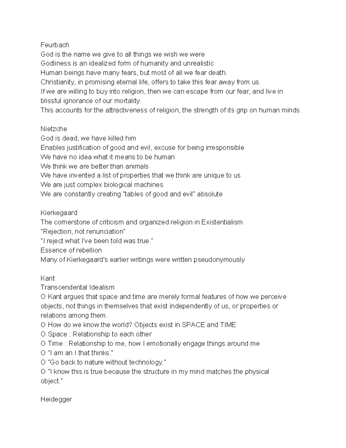 Philosopher Notes #3 - Feurbach God is the name we give to all things ...