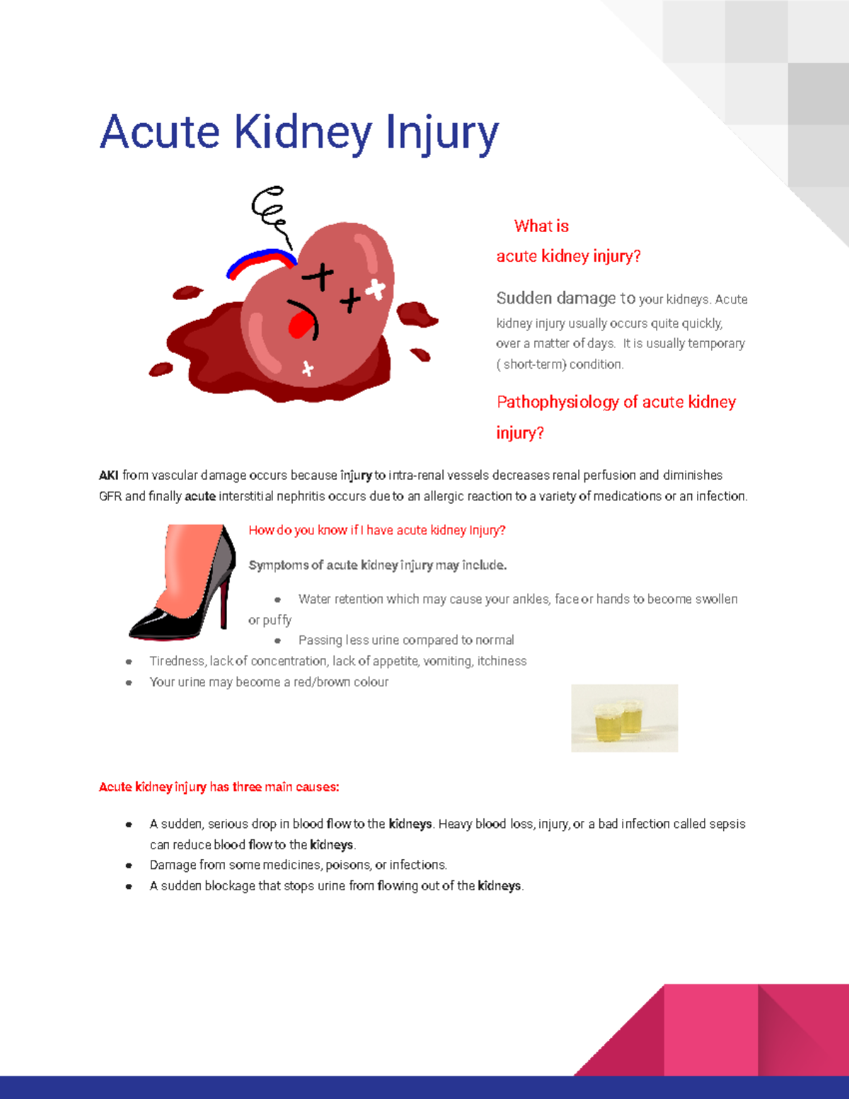 Brochure - This just gives basic info about AKI - Acute Kidney Injury ...