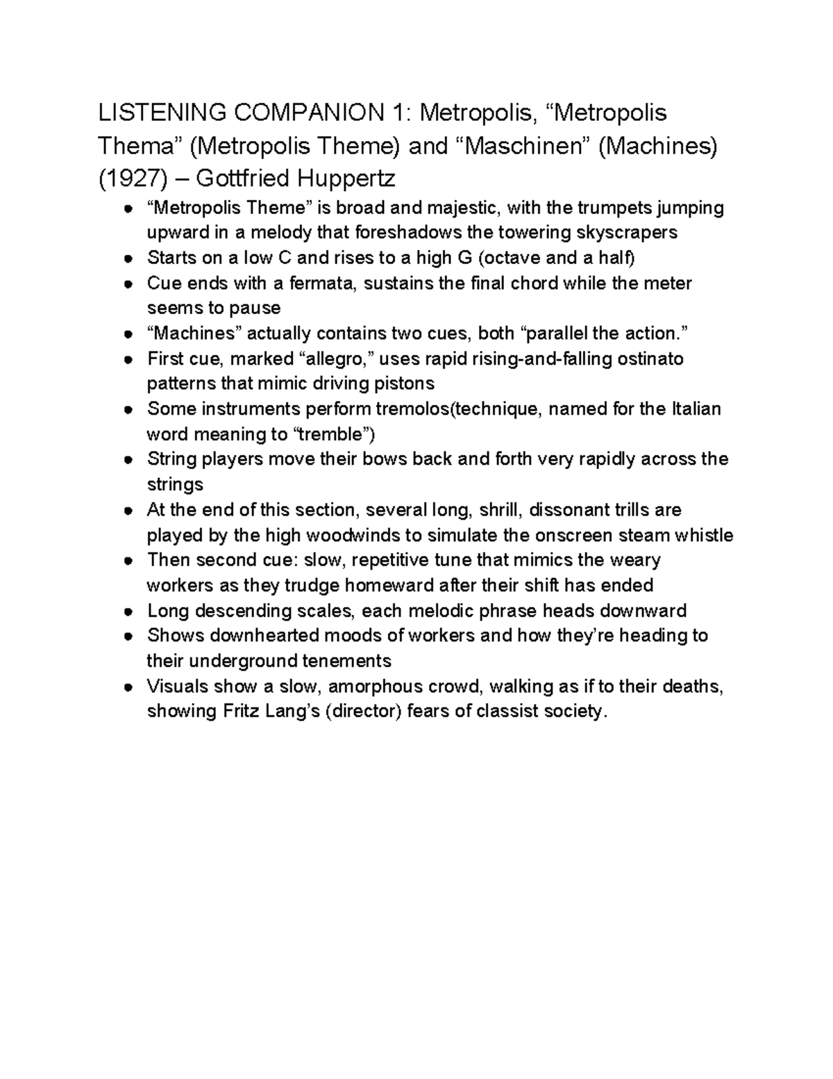 ACADEC 2023-2024 Music - LISTENING COMPANION 1: Metropolis, “Metropolis ...