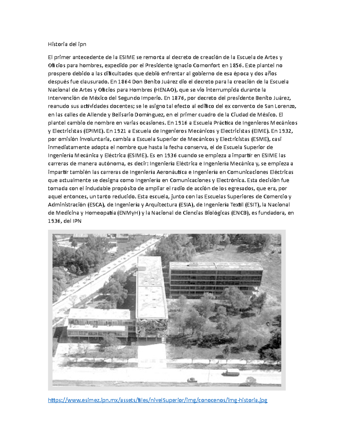 Historia del ipn (trabajo clase) - Historia del ipn El primer ...