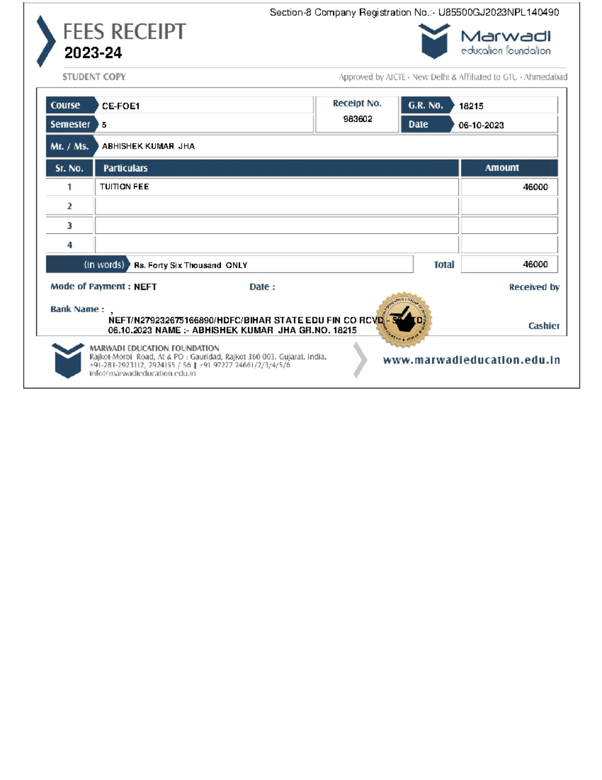 Voucher PDF - Hii - Computer Engineering - ABHISHEK KUMAR JHA 5 06-10 ...