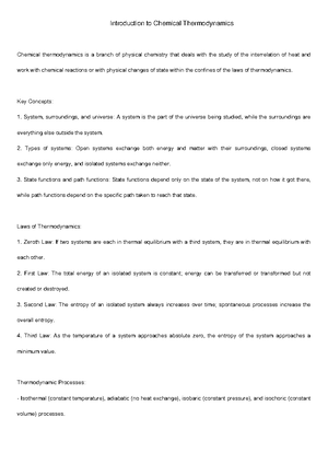 Chem2 - chemical thermodynamics - Studocu
