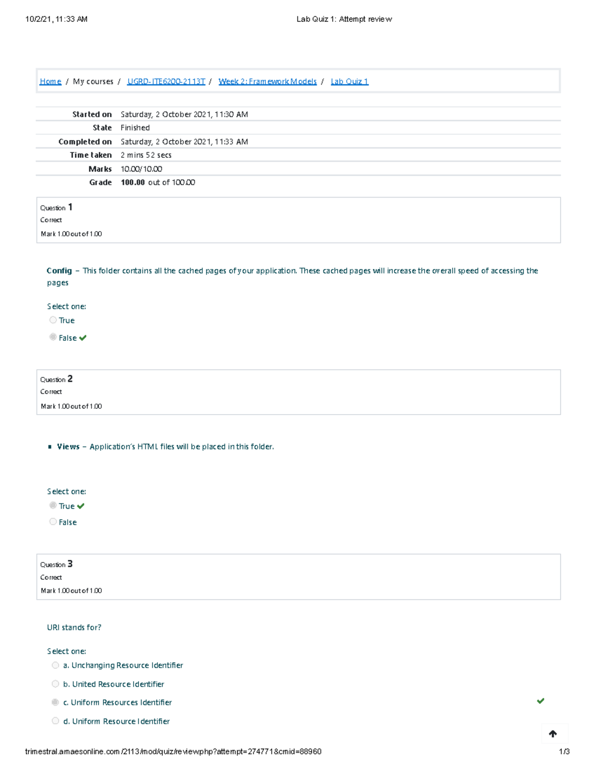 ADET LAB1 - ZZZZZZZZ - 10/2/21, 11:33 AM Lab Quiz 1: Attempt review ...