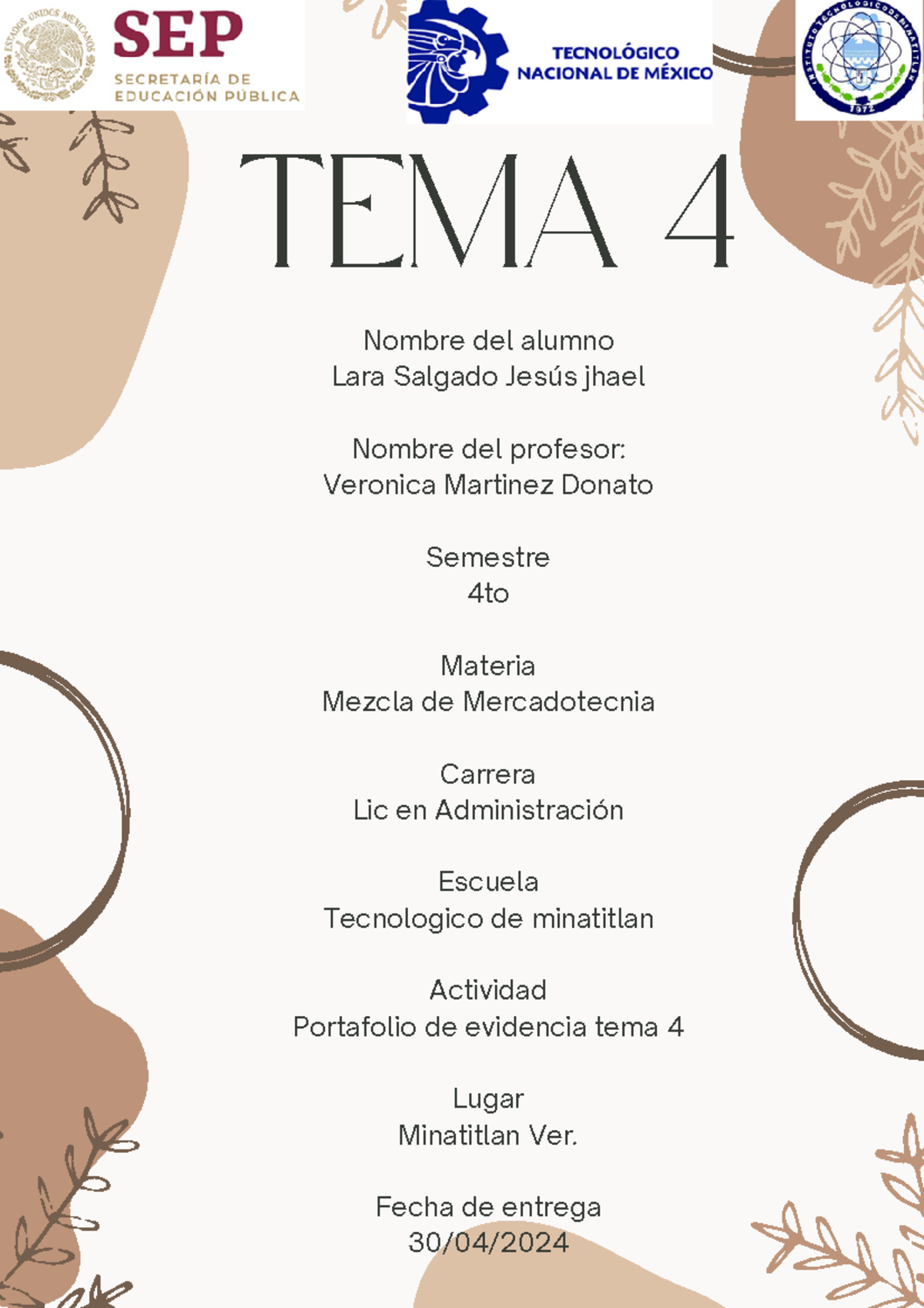 Portafolio Unidad 4 Mezcla DE MKT - Nombre del alumno Lara Salgado ...