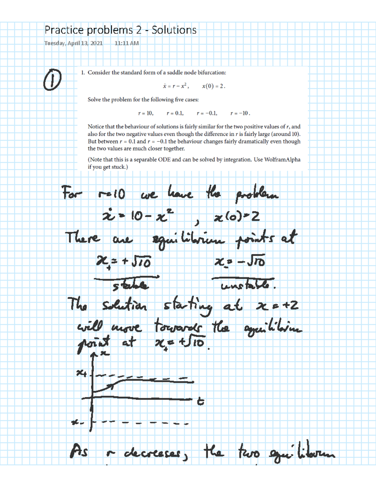 Practice problems 2 - solutions - 540101S - WƌĂĐƚŝĐĞ ƉƌŽďůĞŵƐ Ϯ ...