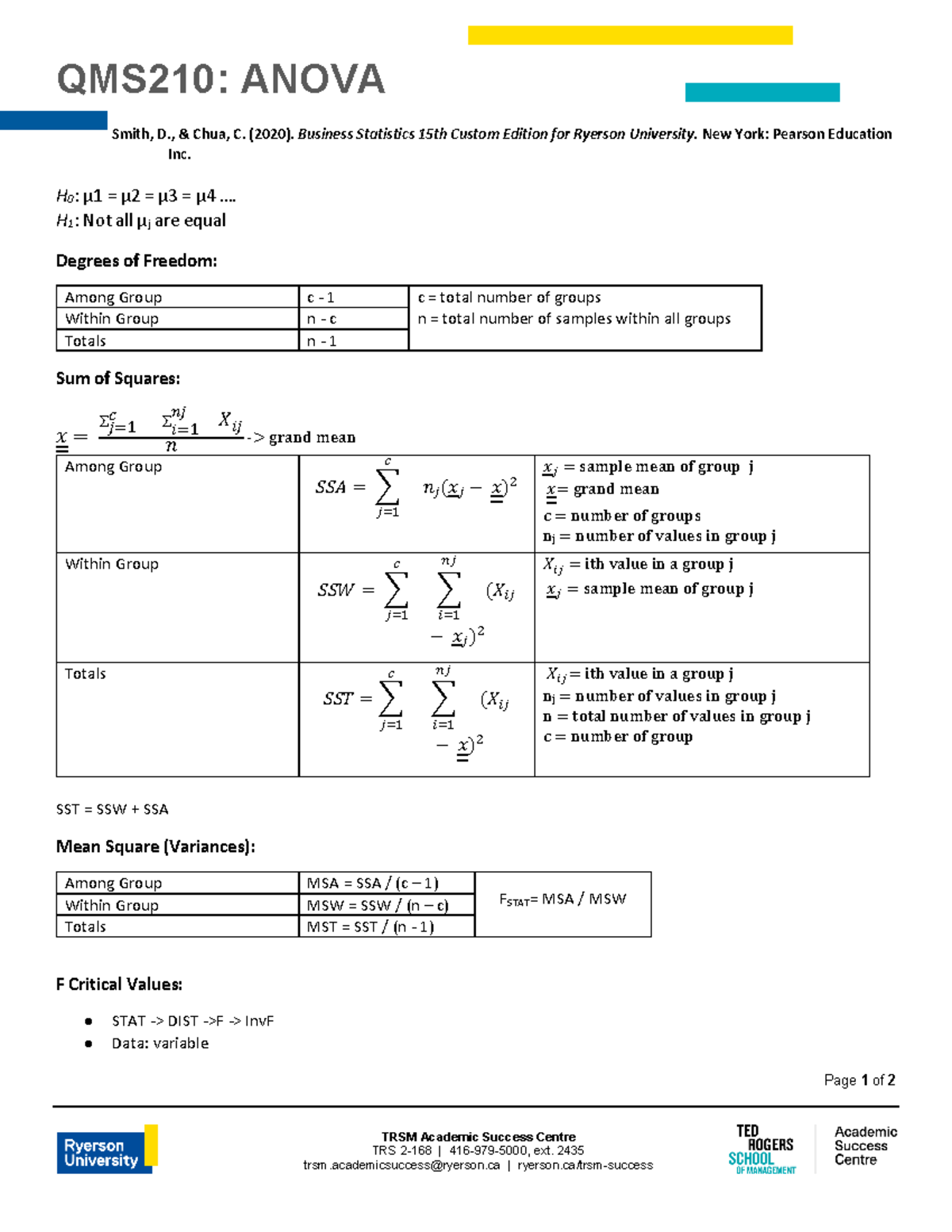 W2020-QMS210- Anova - Tip Sheet - QMS210: ANOVA Smith, D., & Chua, C ...