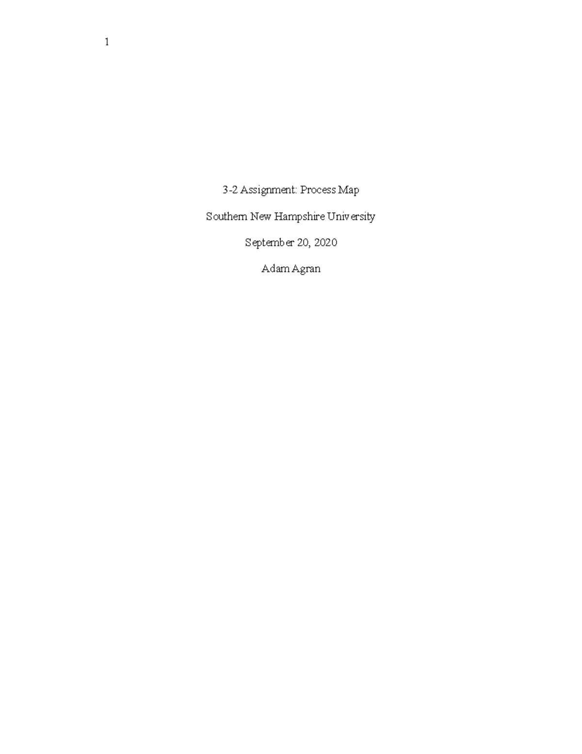 QSO 325 process maps - 3-2 Assignment: Process Map Southern New Hampshire University September ...