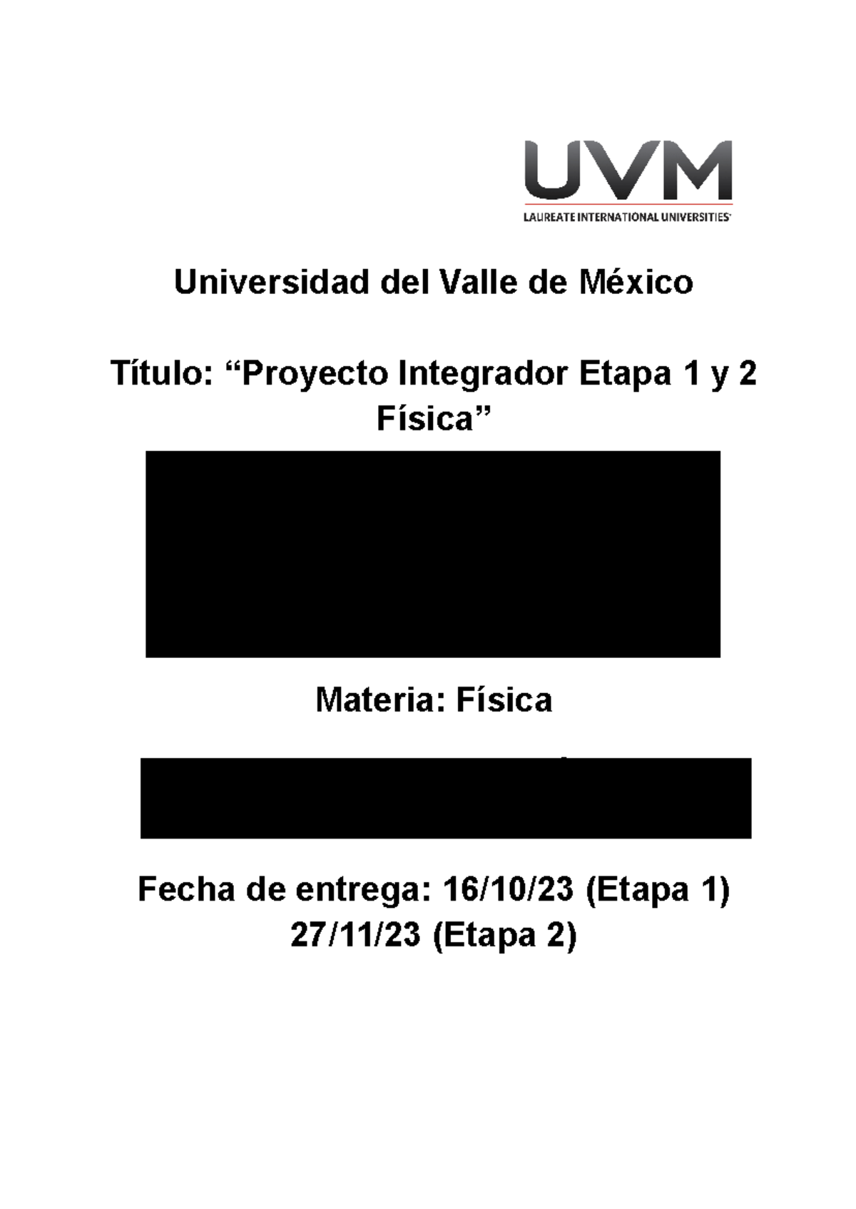 ACTIVIDAD 6 FÍSICA PROYECTO INTEGRADOR E1 Y E2 - Universidad del Valle ...