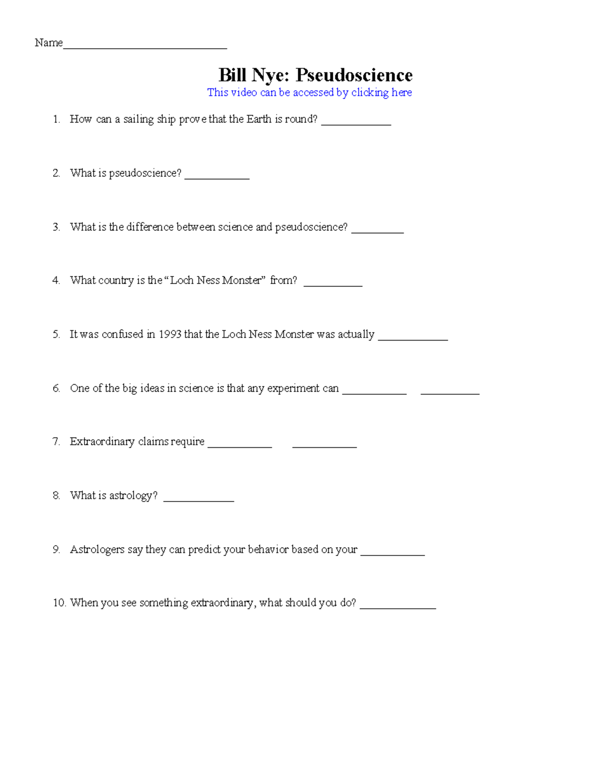 Bill-Nye-Pseudoscience - Name____________________________ Bill Nye ...