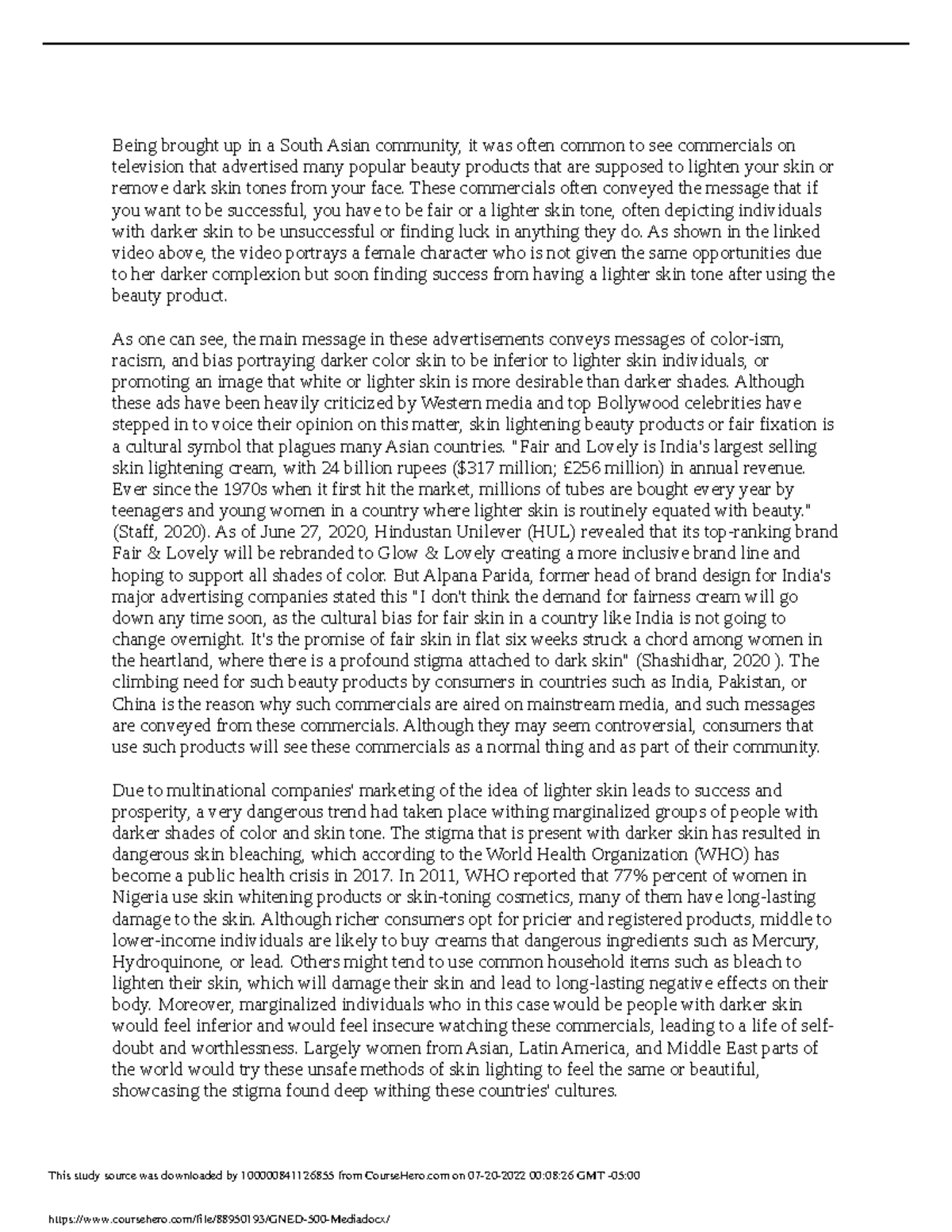 GNED 500 Media - Being brought up in a South Asian community, it was ...