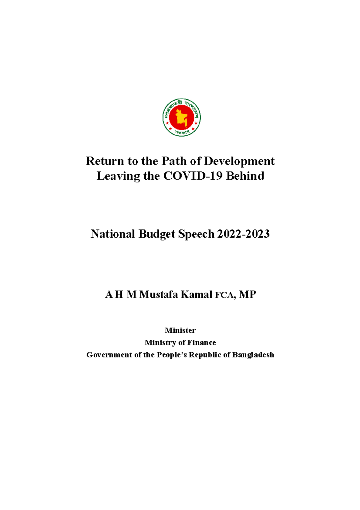 BG Press Speech 2022-23 English Final - Return to the Path of ...