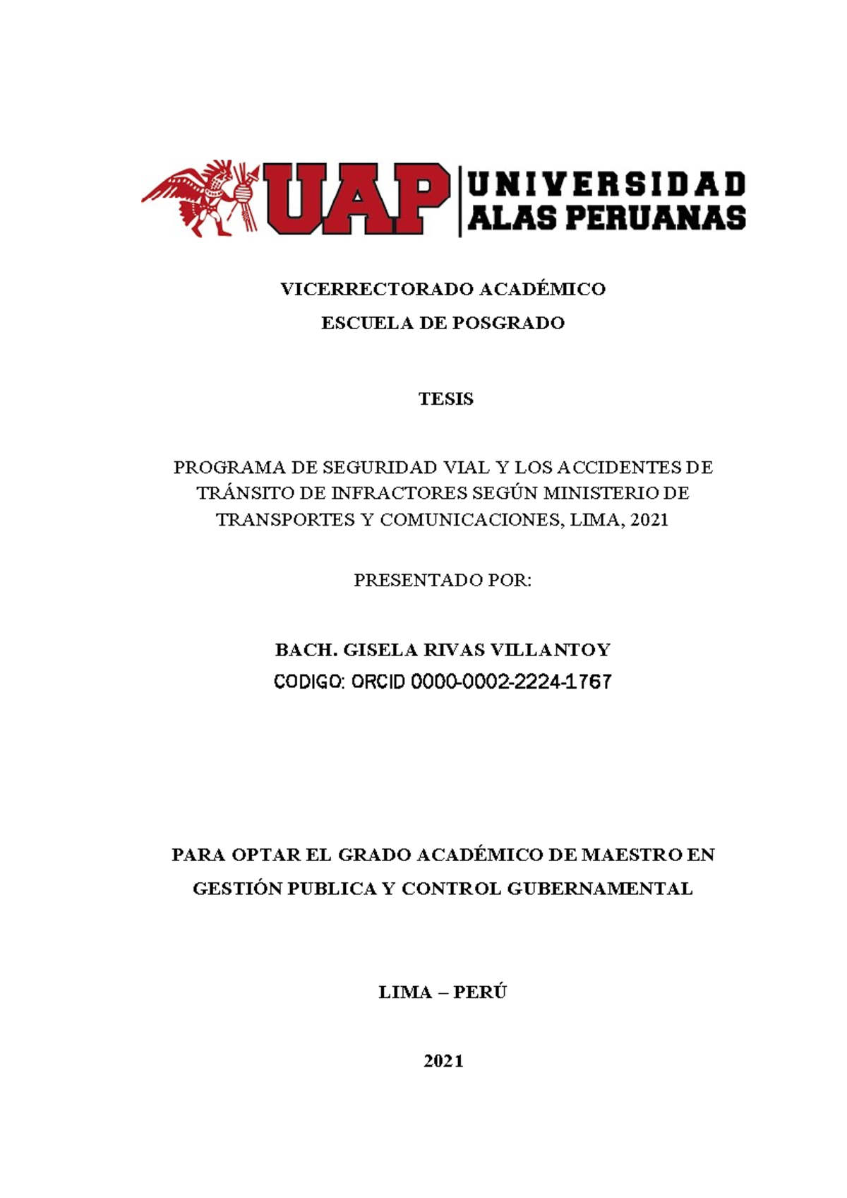 Programa Seguridad Vial Accidente de Transito Lima - RATULA ...