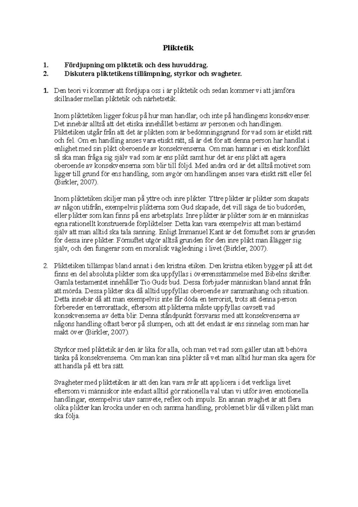 Pliktetik - 1SJ010 - KI - Studocu